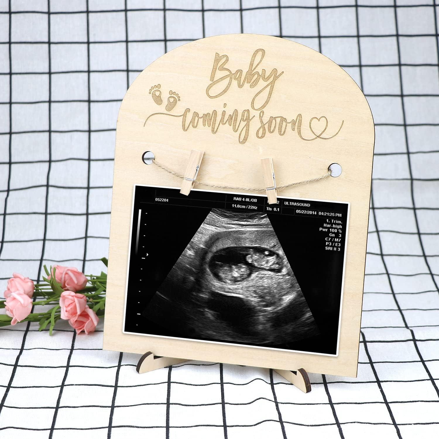 Pregnancy Announcement Sonogram Frame - Wooden Stand for Ultrasound ...