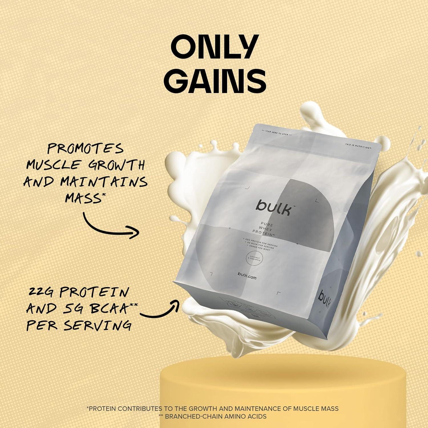 500g Bulk Pure Whey Protein Powder Shake Coconut & Pineapple - Pack of ...