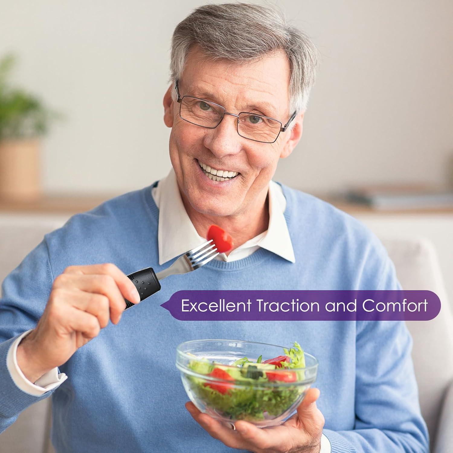 Black Easy Grip Cutlery Set - Disability Aid for Arthritis & Parkinson ...