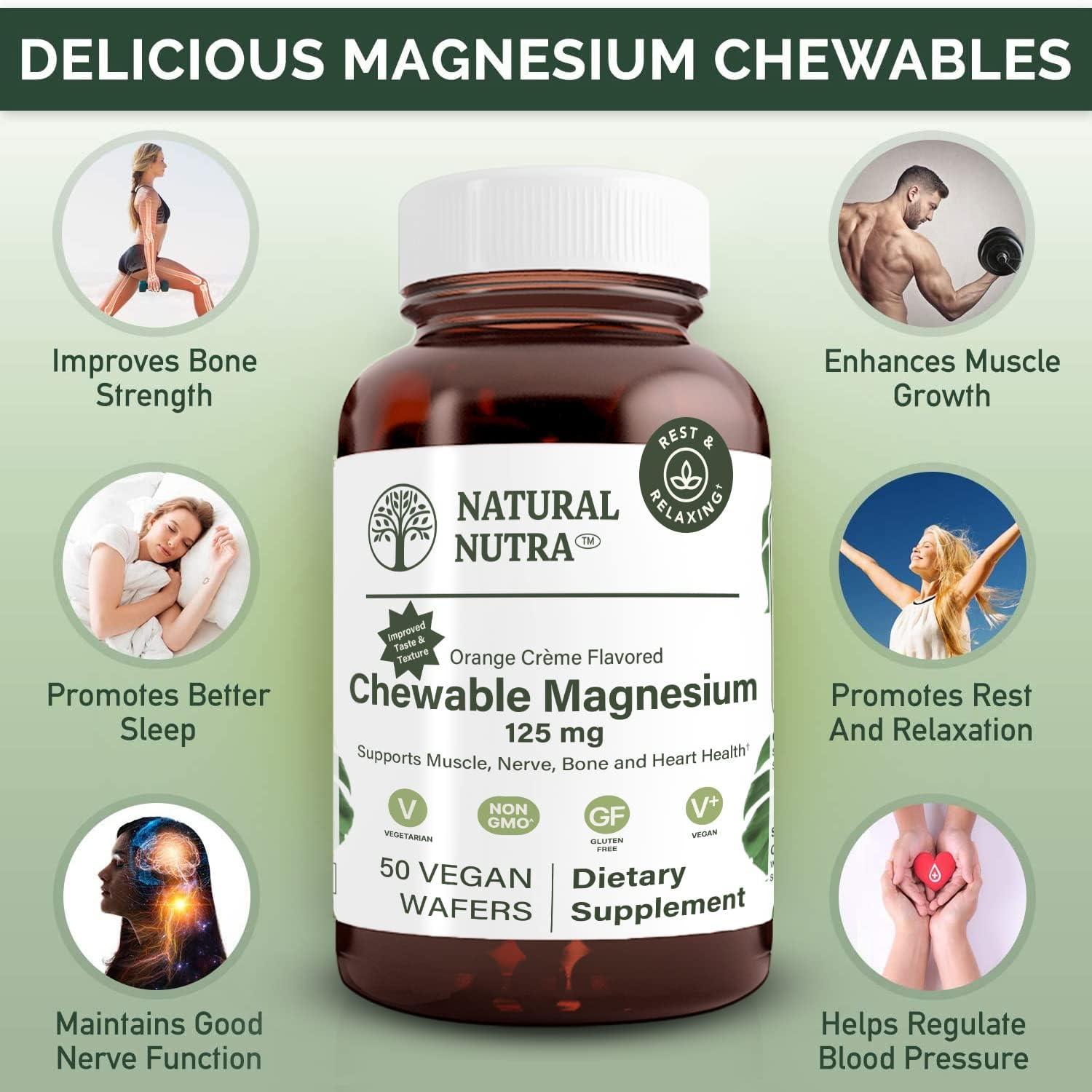 Natural Nutra Chewable Magnesium Supplement with Citrate and Chelate ...