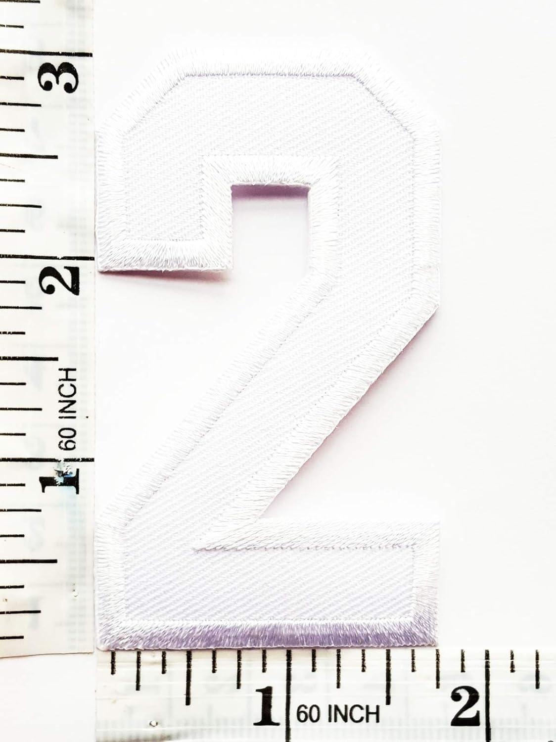 3 Inch White Number 2 Embroidered Patch for DIY Hat, Cap, Backpack ...