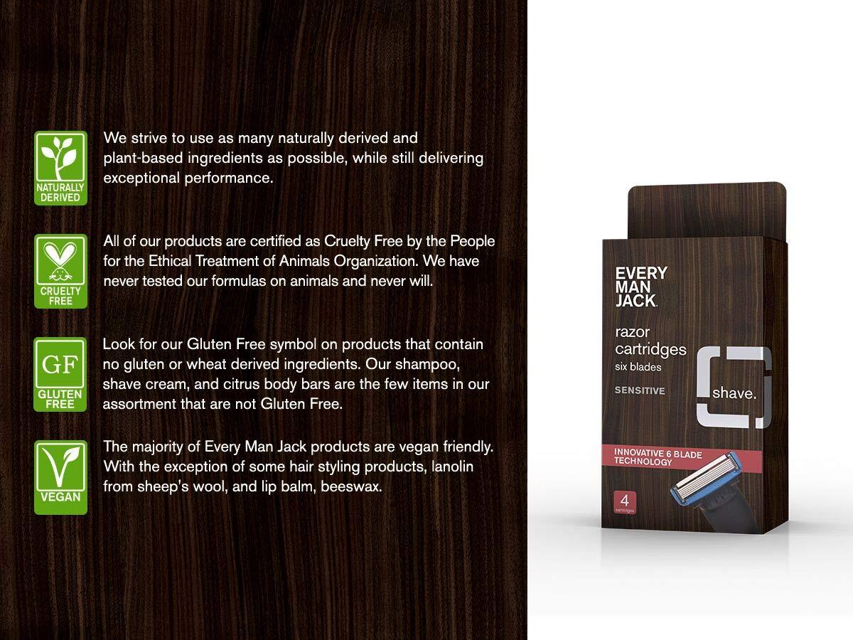 Every Man Jack Razor Cartridges â€“ 6 Stainless Steel Blades for Close ...