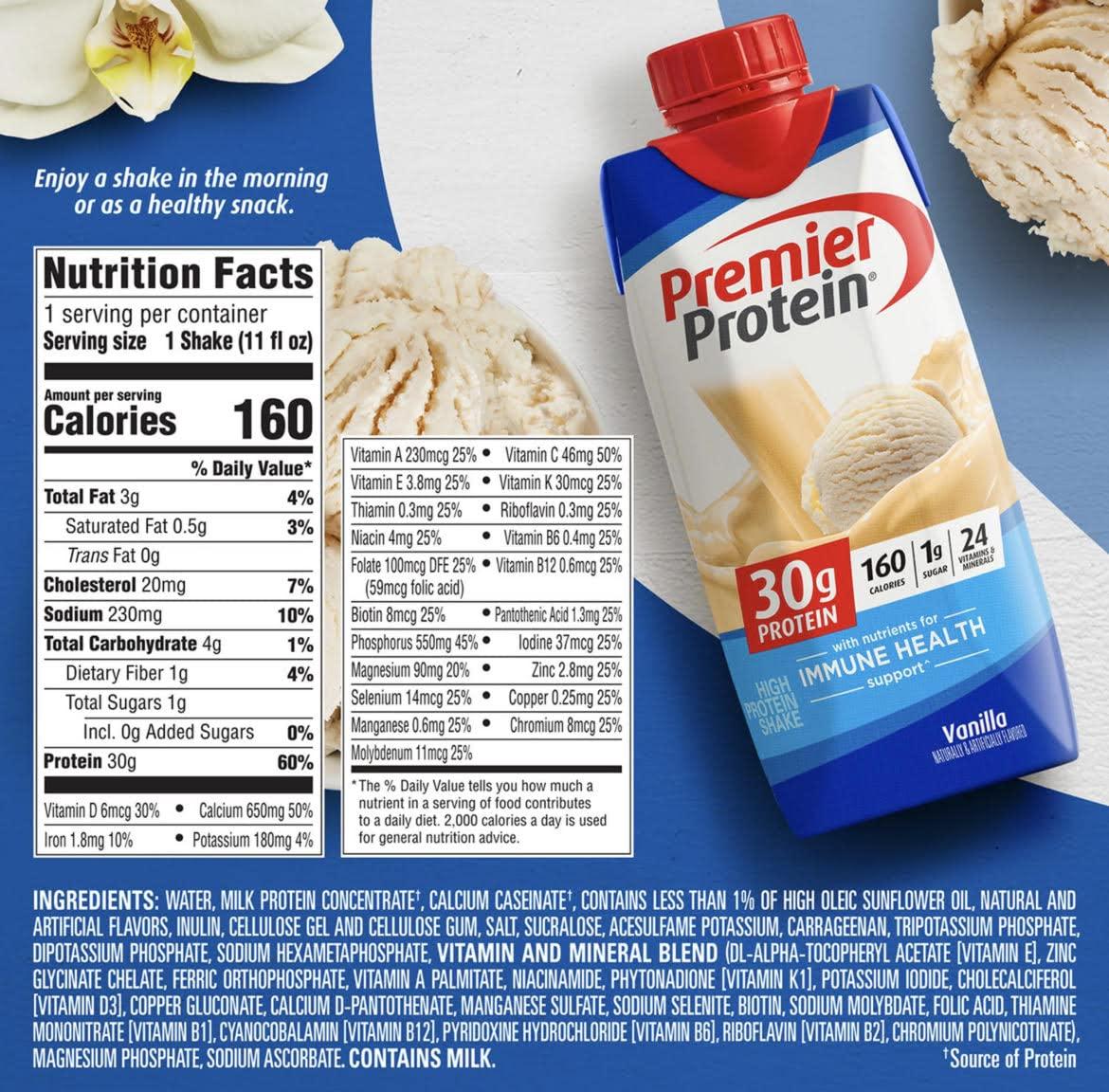 Premier Protein High Protein Shake Variety Pack 12pk - Strawberry Cream, Chocolate, Vanilla - 11 ...