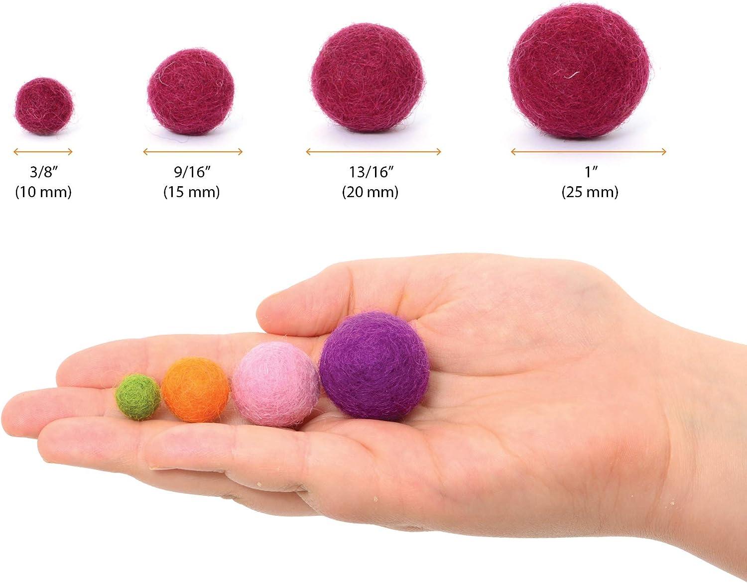 Glaciart One Felt Pom Poms Wool Balls - 240 Pcs - Handmade Felted - 4 ...