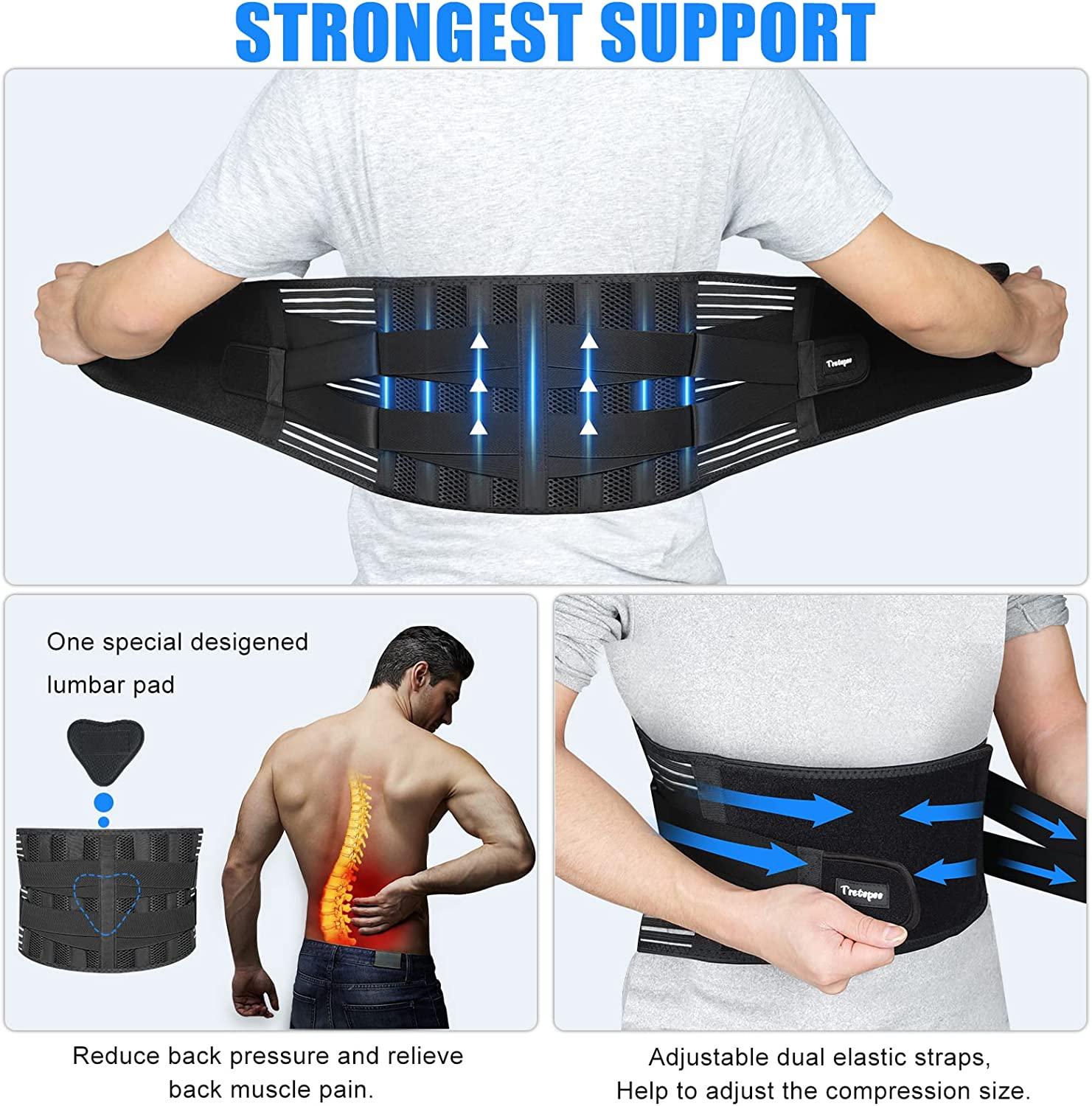 2022 Upgraded Back Brace for Men Women - Lower Back Pain Relief with ...