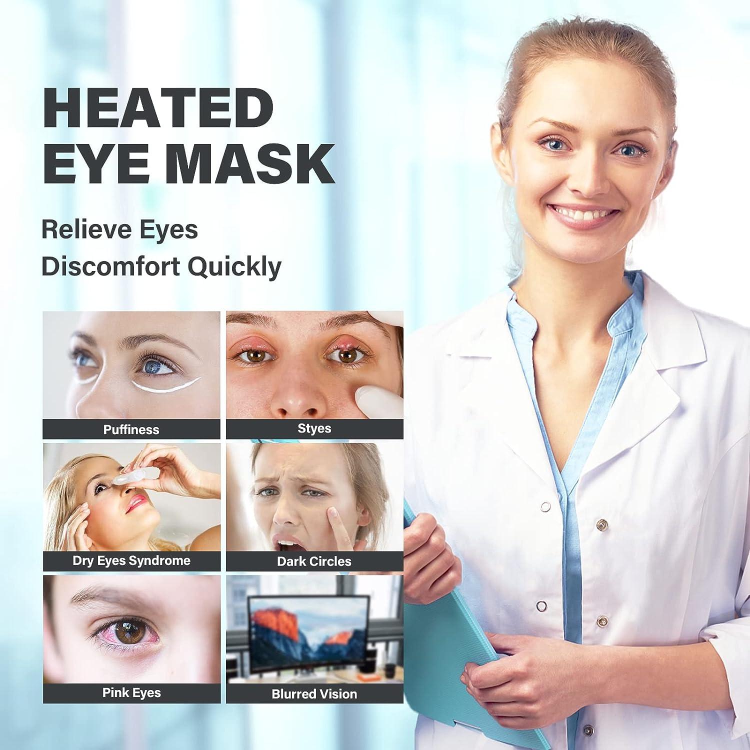 Heated Massage Eye Mask with 3 Vibration Modes | USB Heating, 3D ...