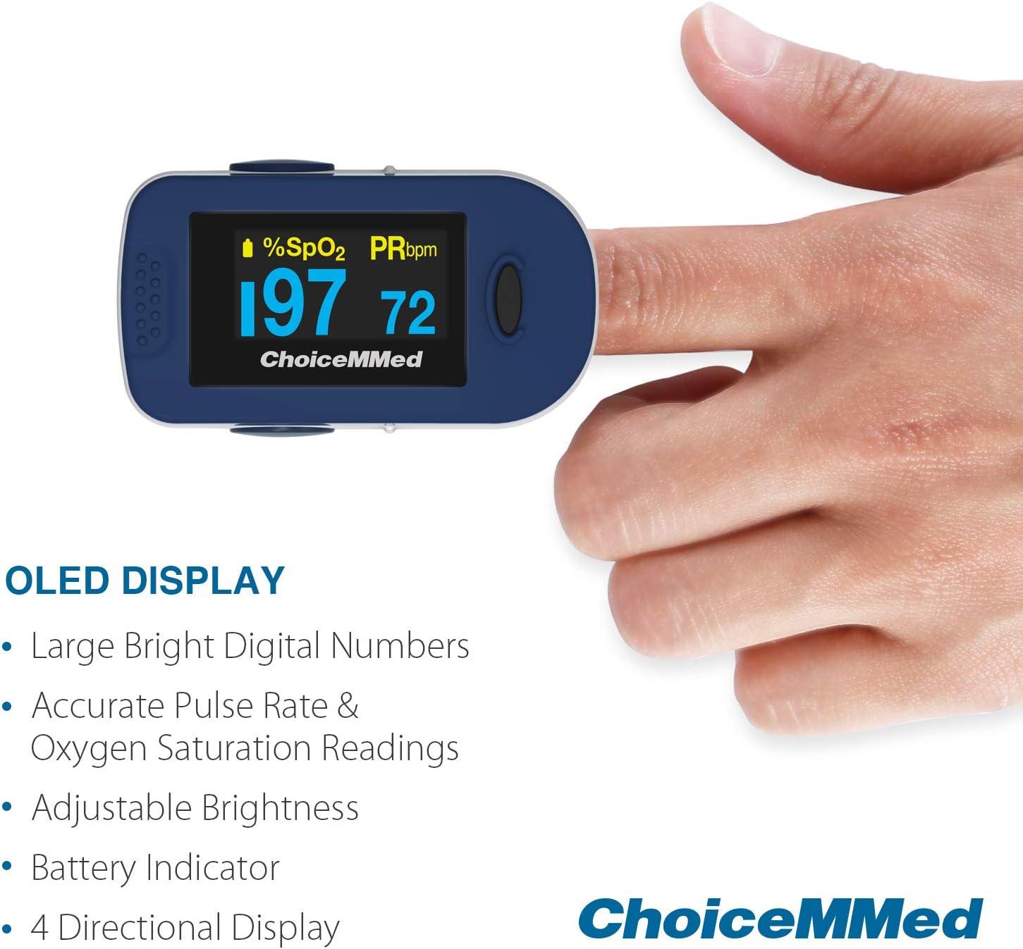 Buy ChoiceMMed Fingertip Pulse Oximeter - Measure SpO2 & Pulse Rate ...