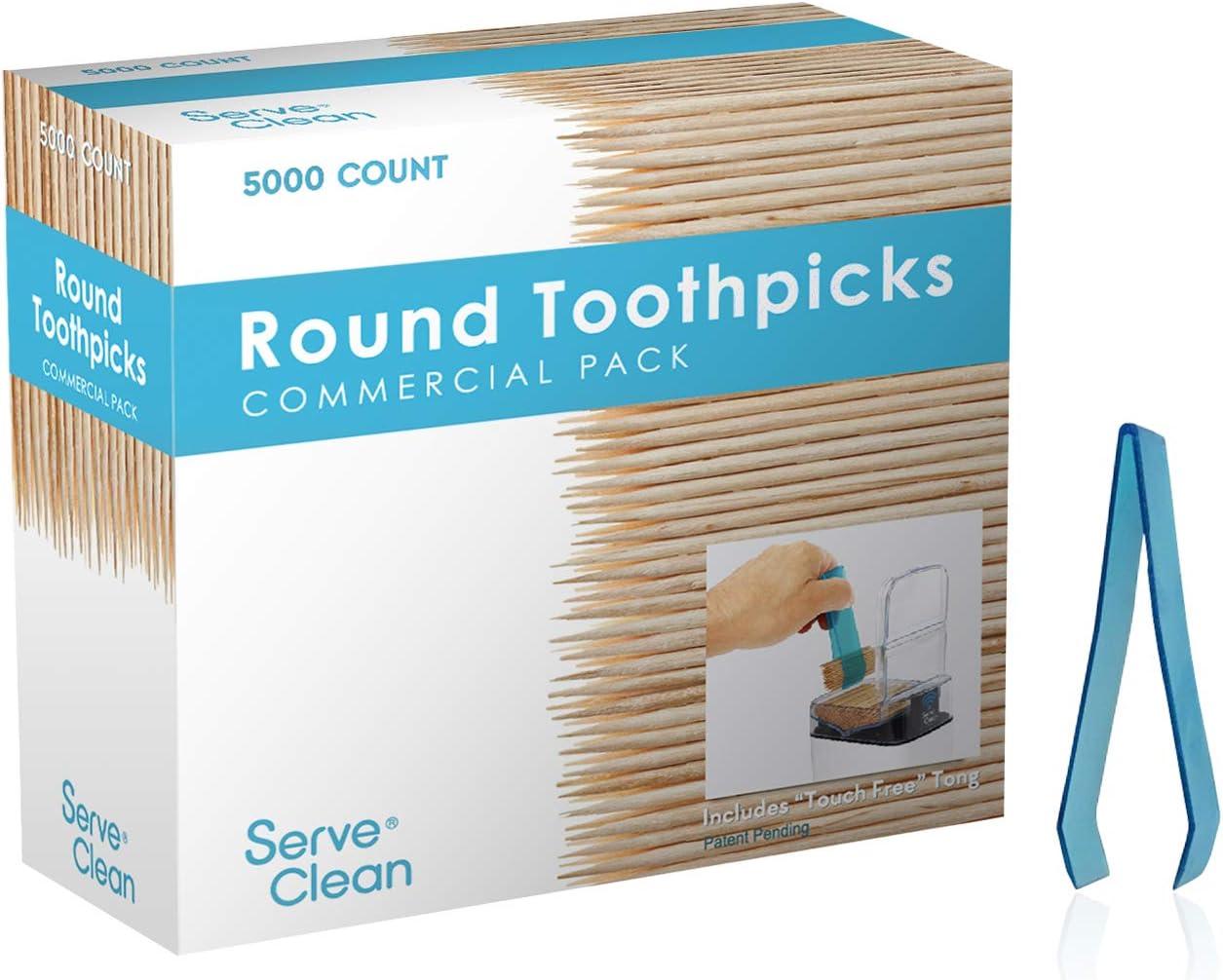 5000 Count No Touch Wooden Toothpicks - Ideal for Kitchen, Business ...
