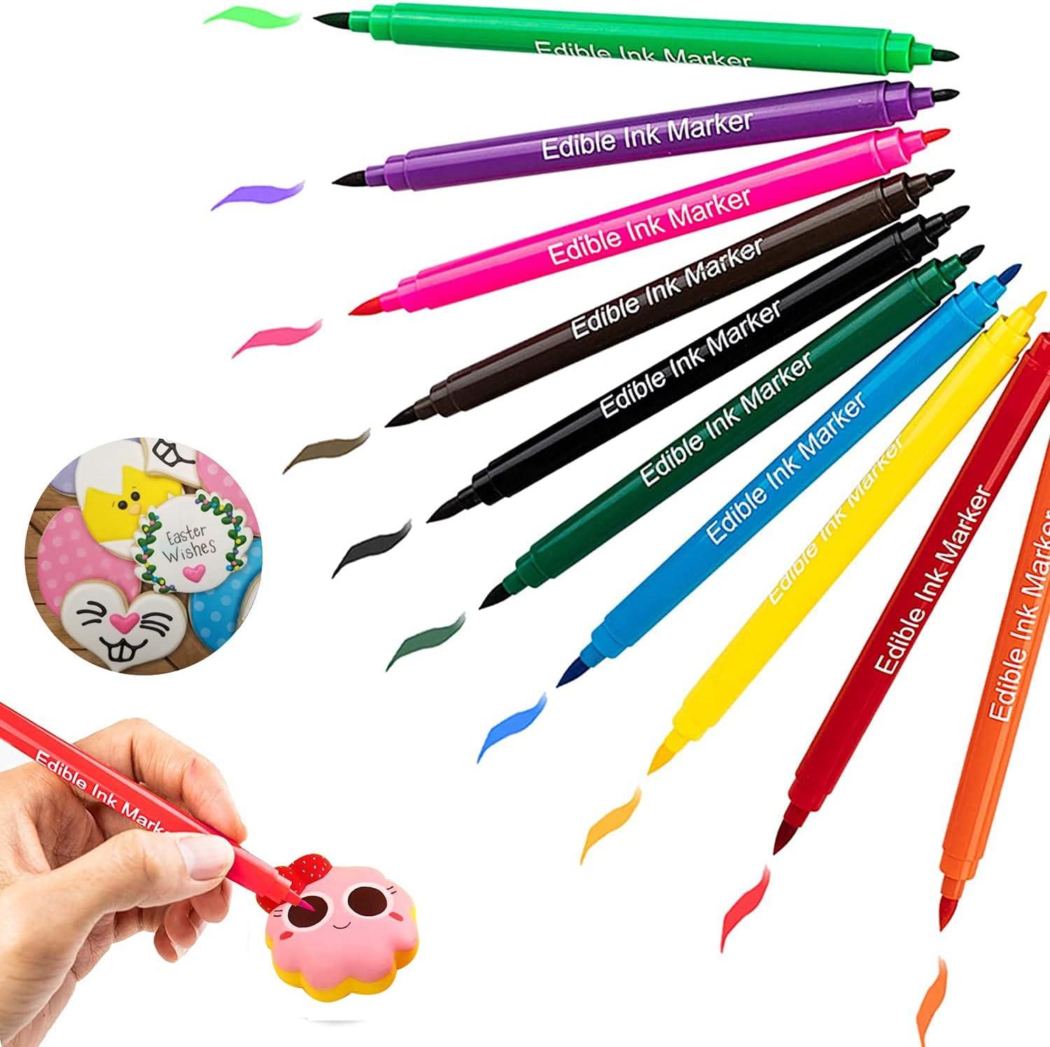 Edible Markers for Cookies Food Coloring Pens 10Pcs Food Decorating ...