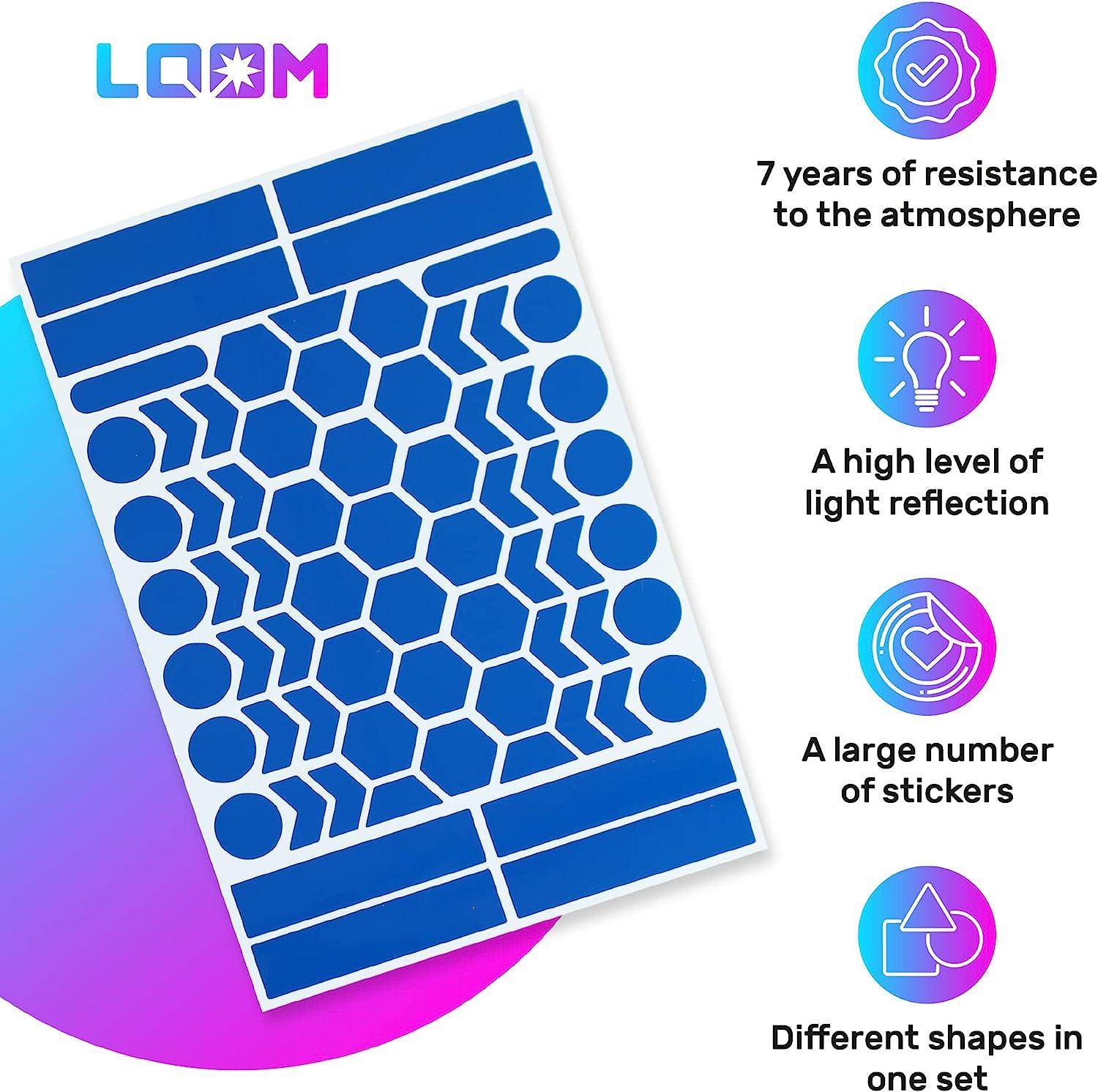 67pcs Blue Reflective Stickers Kit | Self-Adhesive Bike Decals for Safety | Helmet, Motorcycle ...