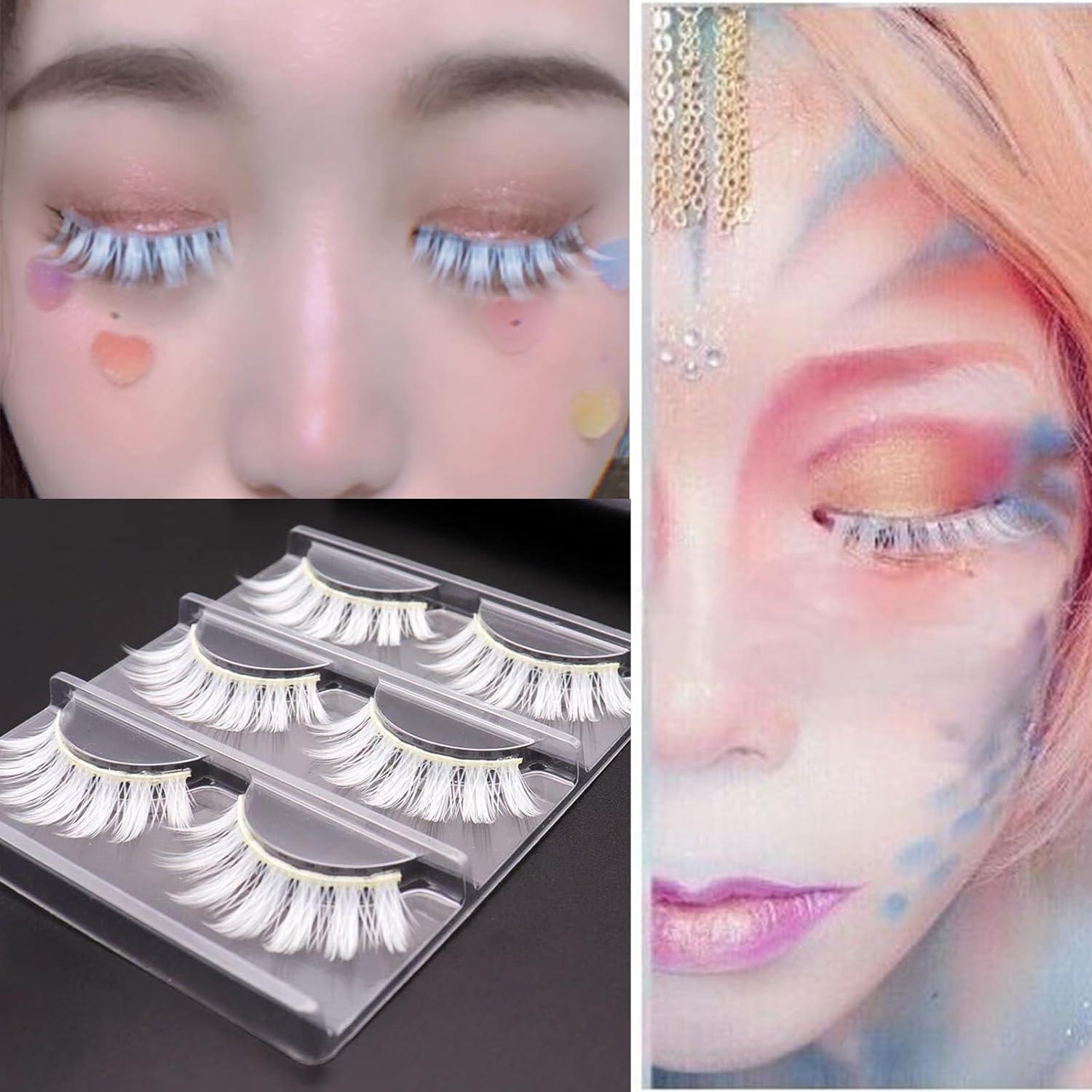 White False Eyelashes for Cosplay & Halloween | Natural Look Anime ...