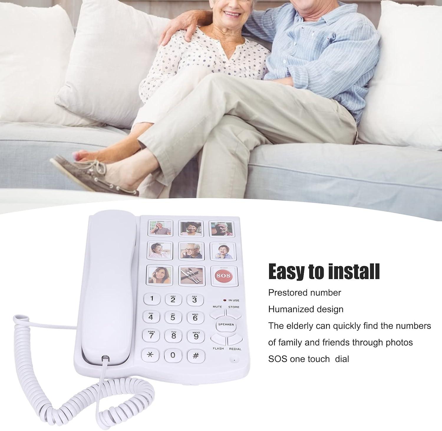 Picture Telephone for Seniors Big Button Landline Phone Photo Memory ...