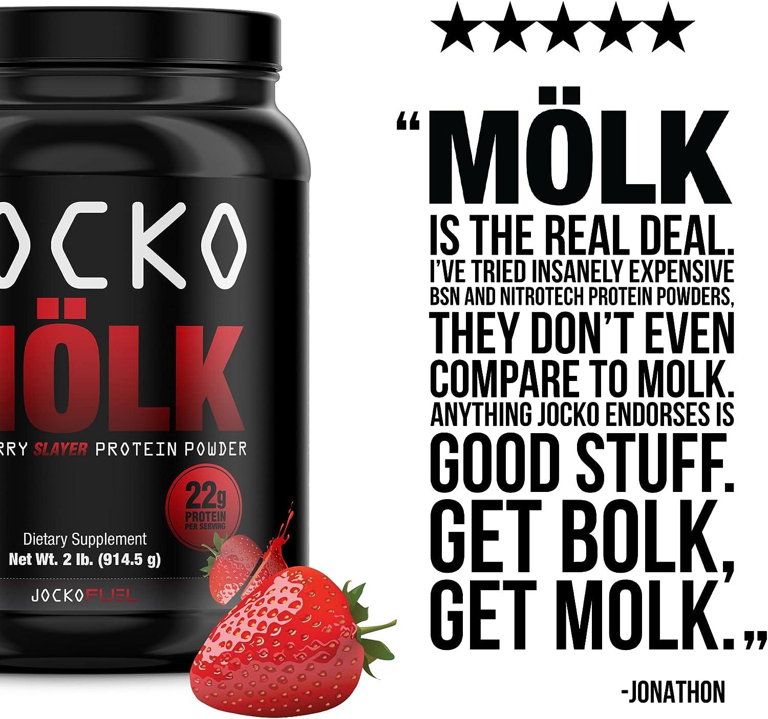 Jocko Milk Whey Protein Powder (Strawberry) - Keto Friendly with ...