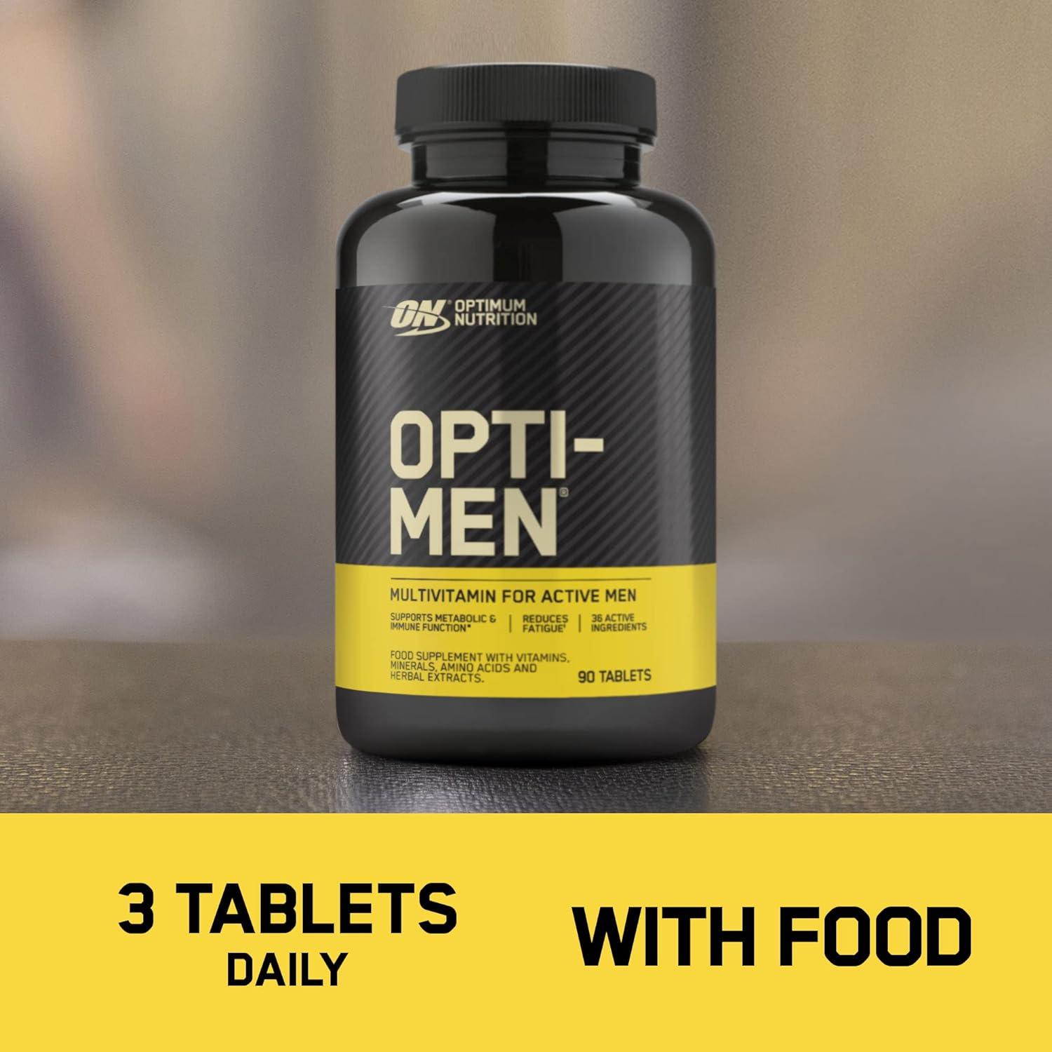 Optimum Nutrition Opti-Men Multivitamin for Men - 180 Capsules, Unflavoured | Vitamin D, C, B6 ...