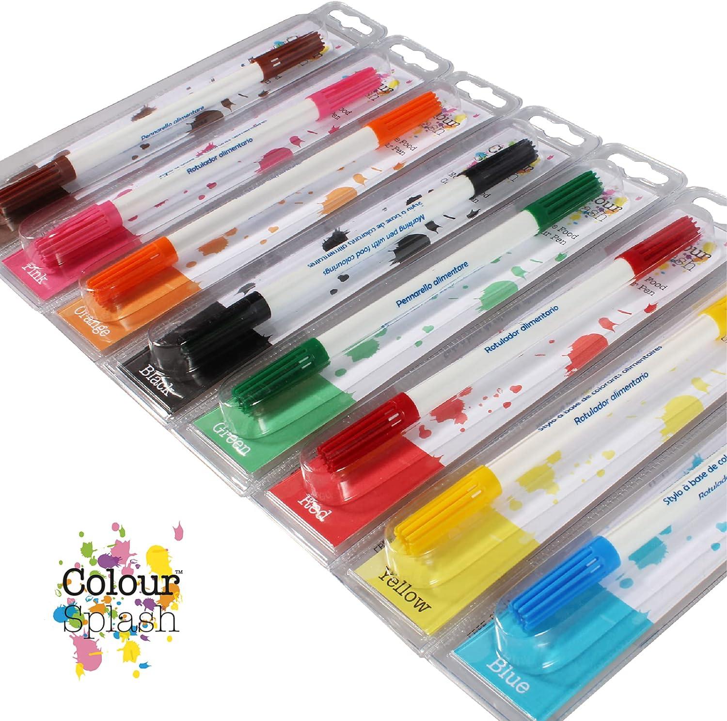 COLOUR SPLASH Edible Food Colouring Pen Dual Tip Icing Pens - Blue 2ml ...