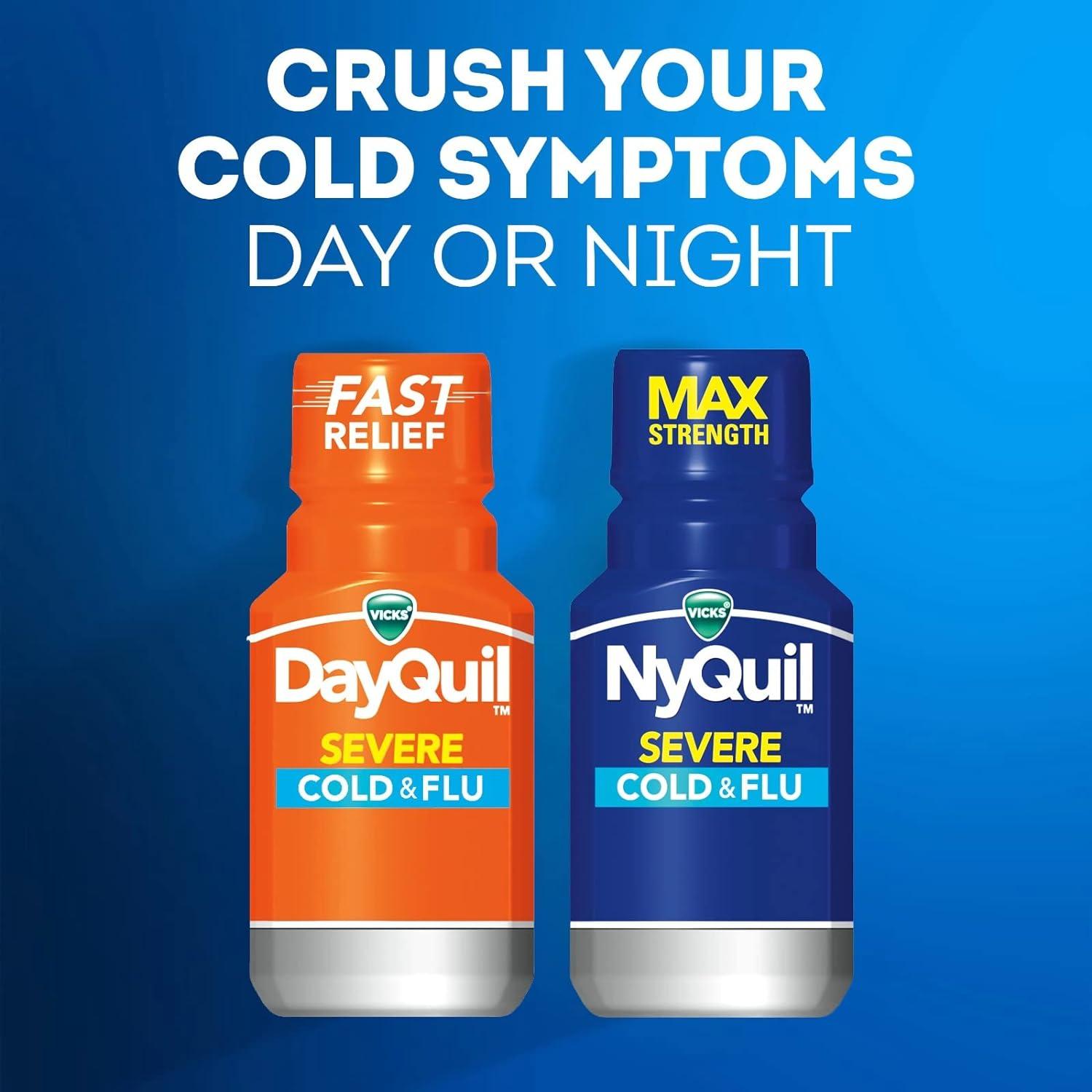 Vicks NyQuil Severe Shots Cold and Flu Nighttime Relief Liquid 1 Fl Oz ...