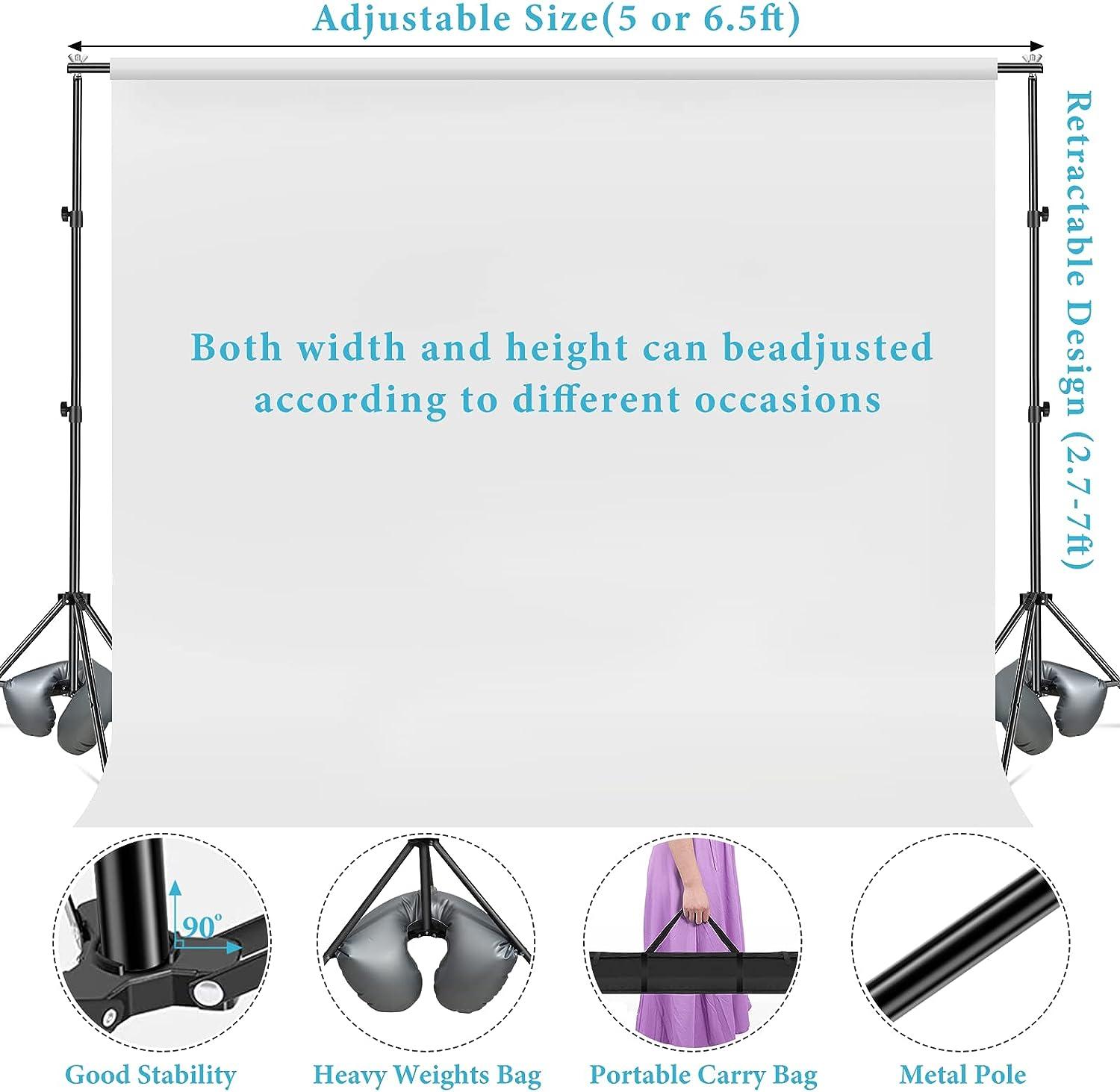 SoftTime Adjustable Backdrop Stand Kit 7x6.5Ft - Heavy Duty Banner ...
