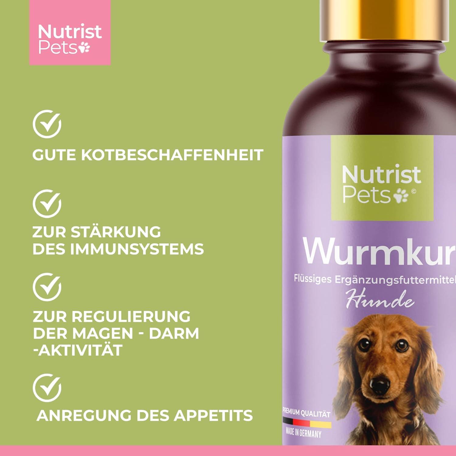 Nutrist NEW: Vegan Natural Worm Treatment for Dogs - Herbal Liquid for ...