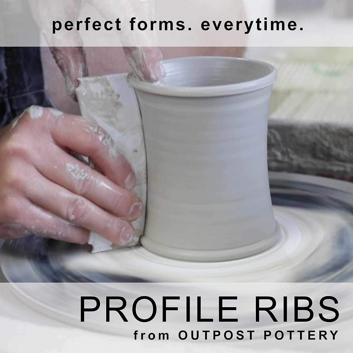 OUTPOST POTTERY Profile Ribs Mug Bundle - 4 Profile Ribs - 9 Profiles - 12cm Tall - Consistent ...