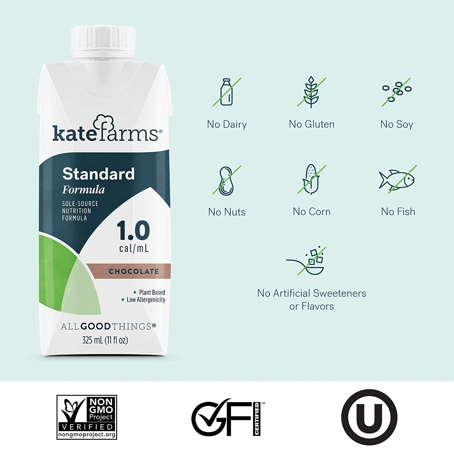 Kate Farms Chocolate 1.0 cal/mL Vegan Protein Shake - Case of 12 | Buy ...