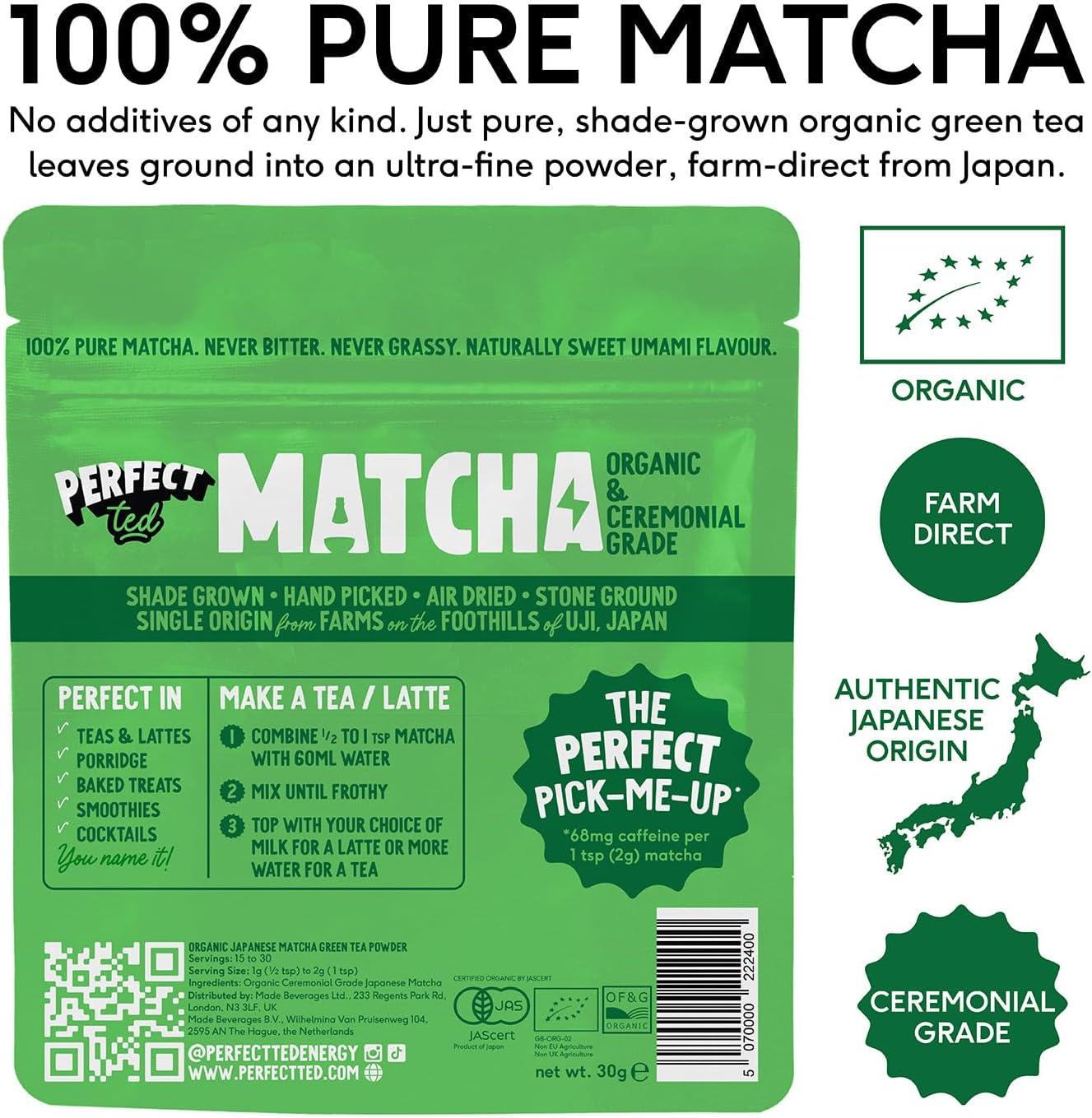 Organic Ceremonial Grade Matcha Powder - 30g Single-Origin Uji Japan ...