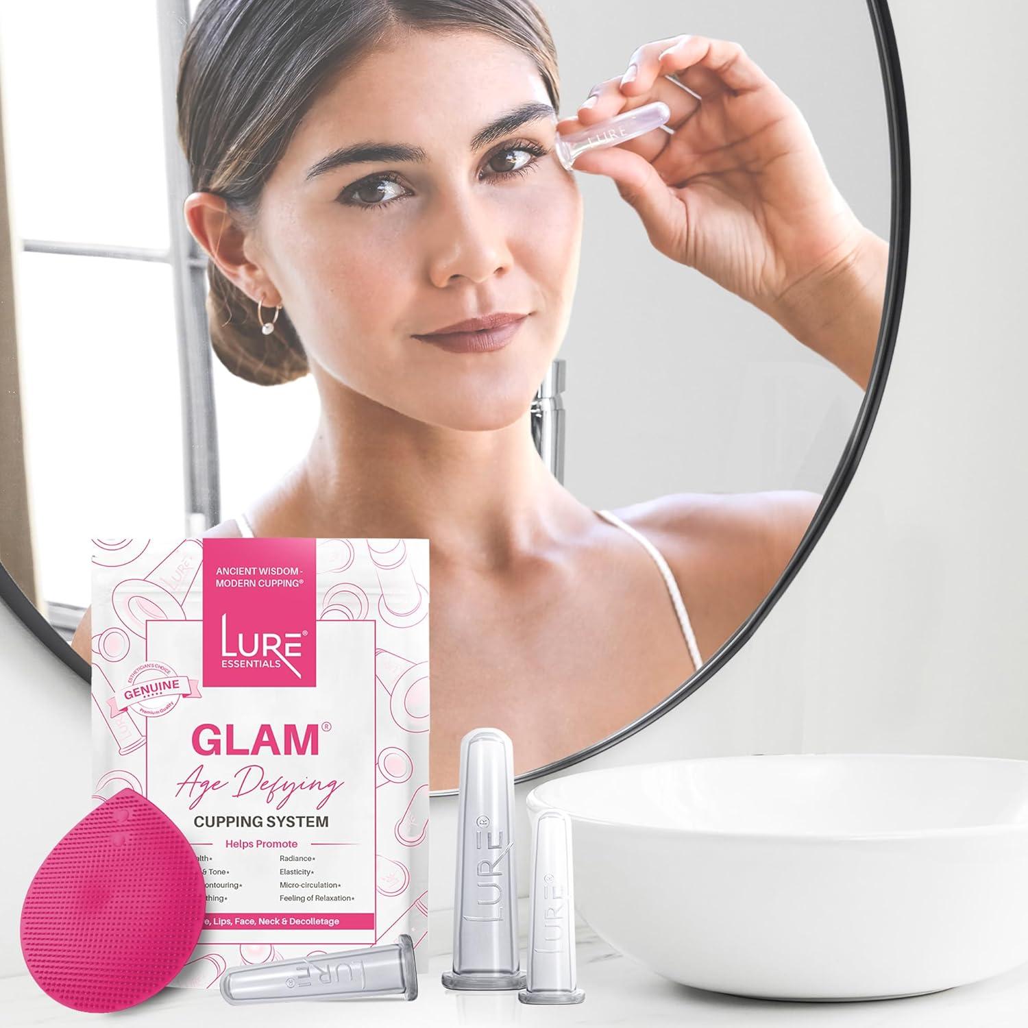 LURE Essentials Glam Facial Cupping Set - 5 pc Face Eyes Lips Cupping ...