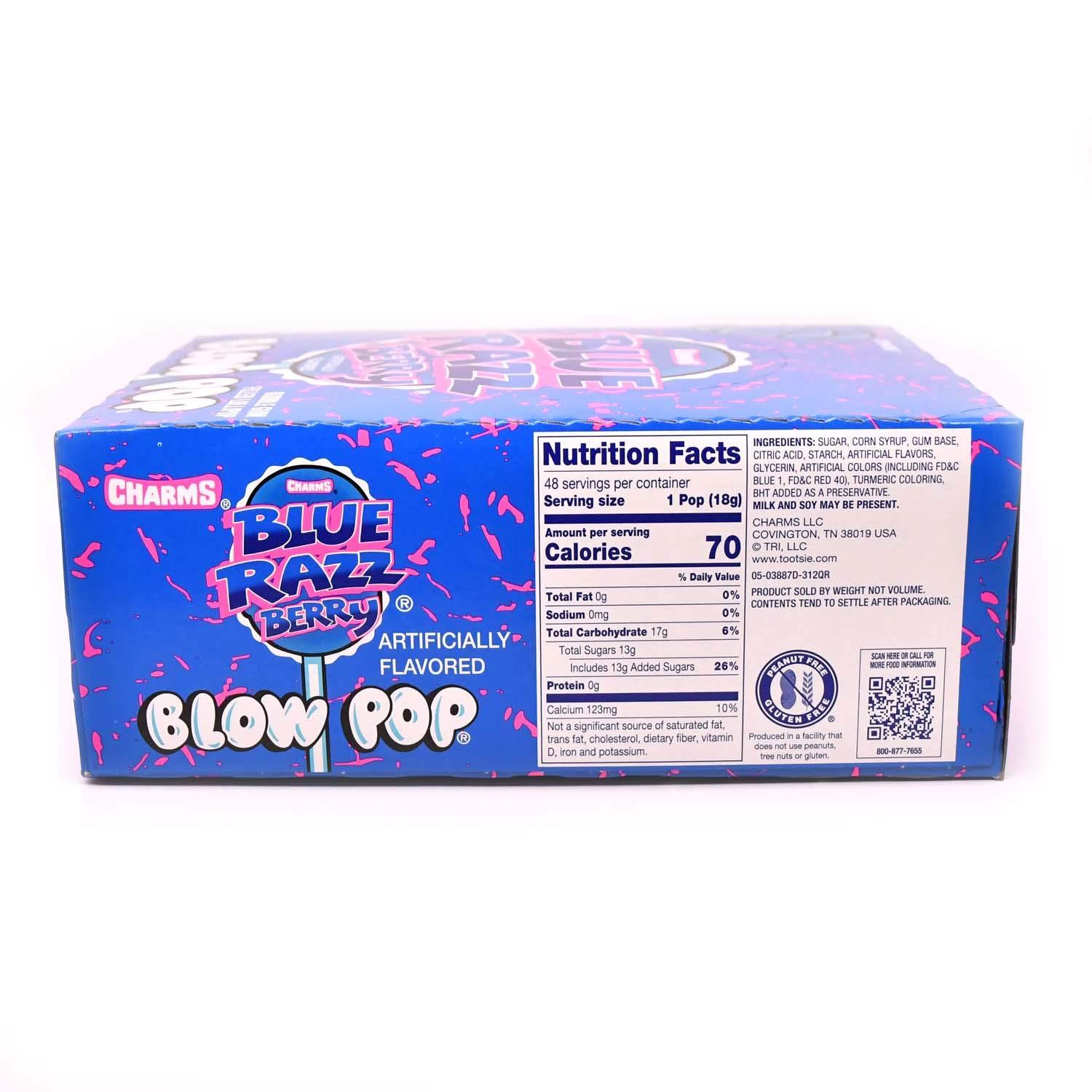 Charms Blow Pops Blue Razz Berry Flavor 48 Count - Delicious Lollipop ...