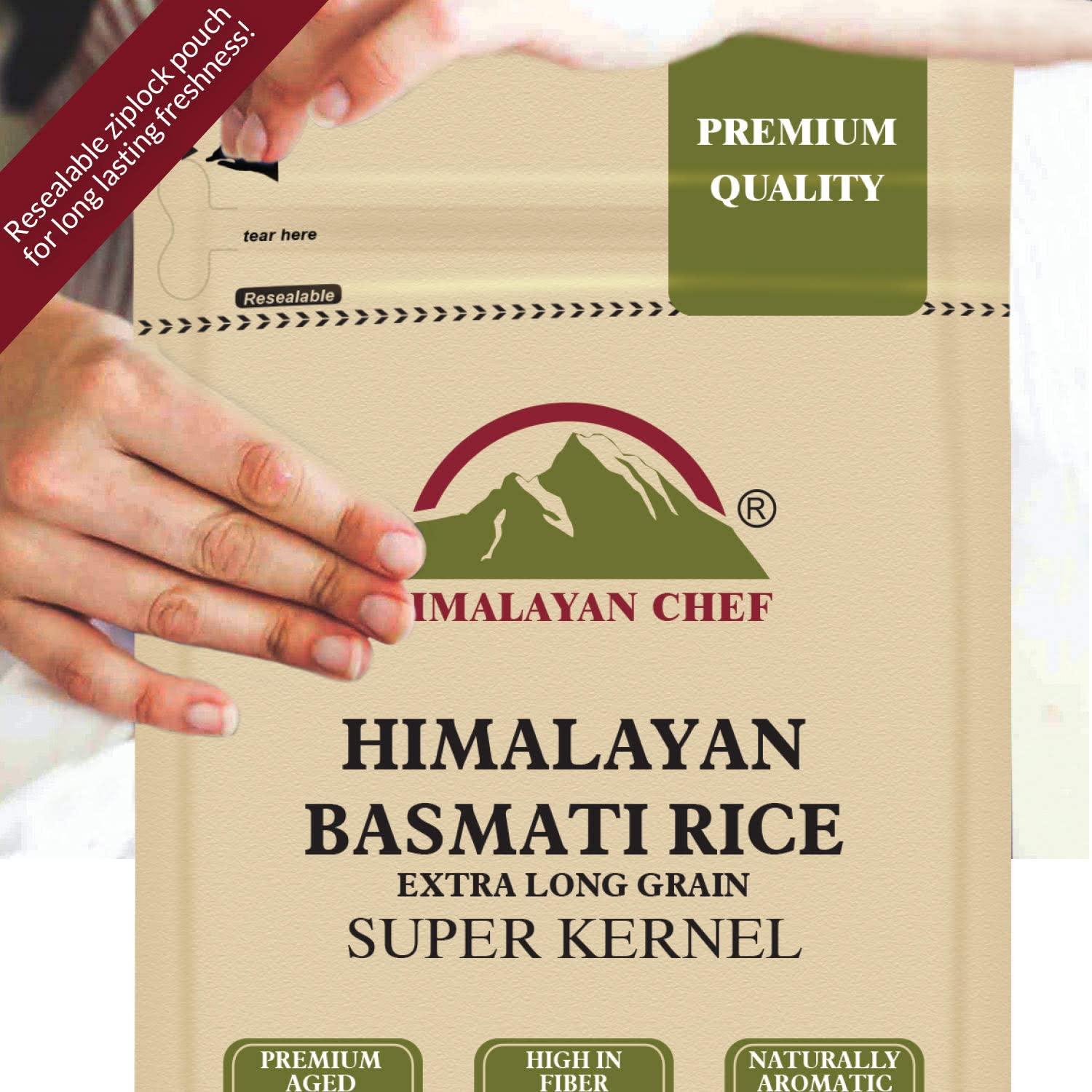 Himalayan Chef Basmati Rice 10 lbs - Extra Long Grain Super Kernel ...