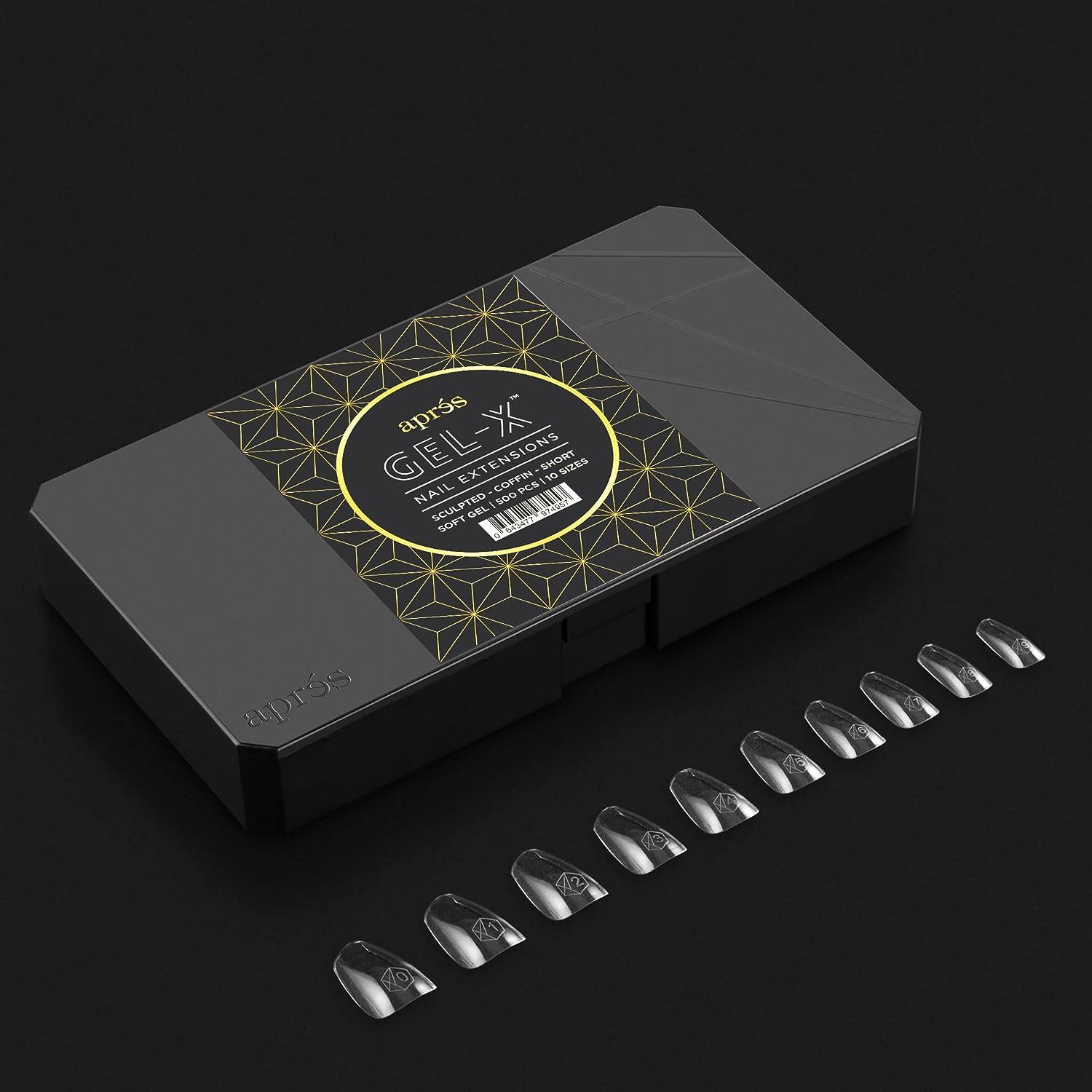 Apres Nail Gel-X Sculpted Coffin Short Tips & Extend Gel Bundle | 500 ...