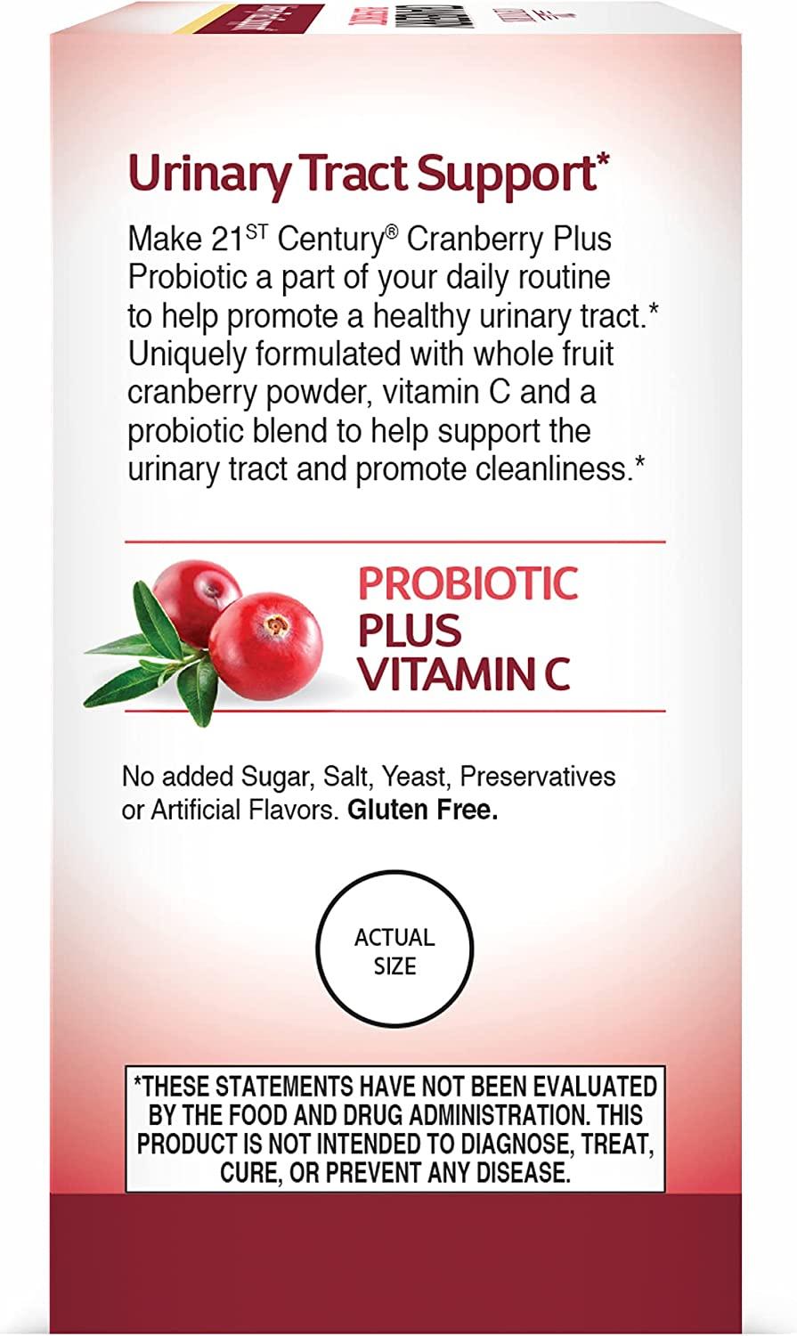 21st Century Cranberry Plus Probiotic - 60 Tablets for Digestive ...