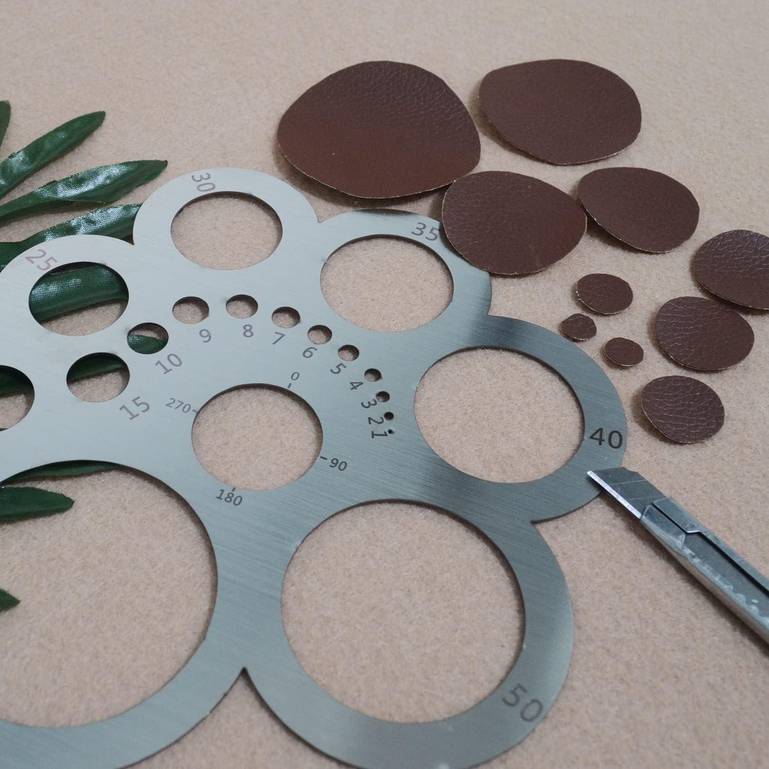 Round Leather Cutting Tool & Circle Drawing Template - Stainless Steel ...