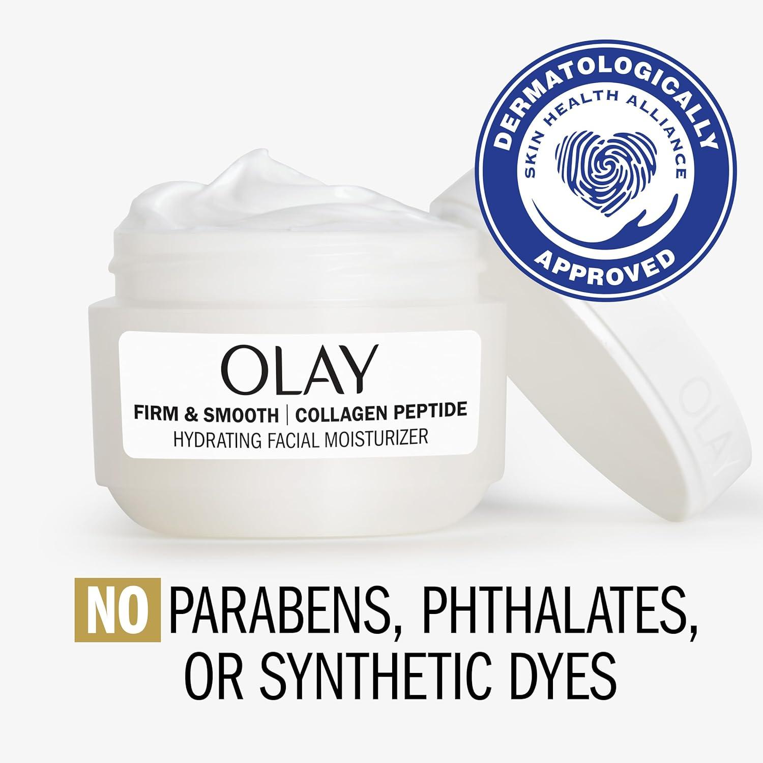 Olay Firm & Smooth Collagen Peptide Face Moisturizer - Fragrance Free ...