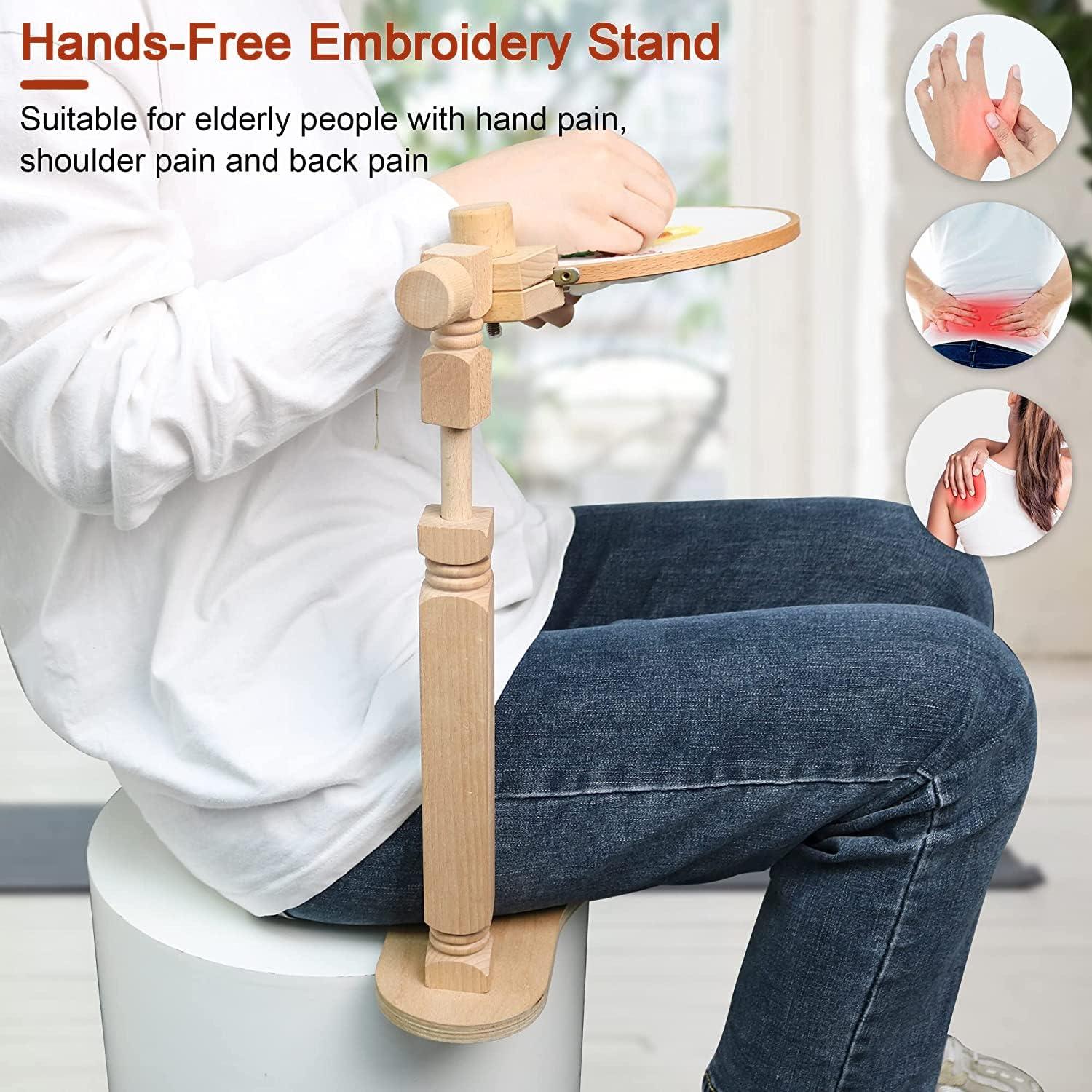 Rotating Cross Stitch Embroidery Hoop Stand - Hands-Free Lap Holder for ...