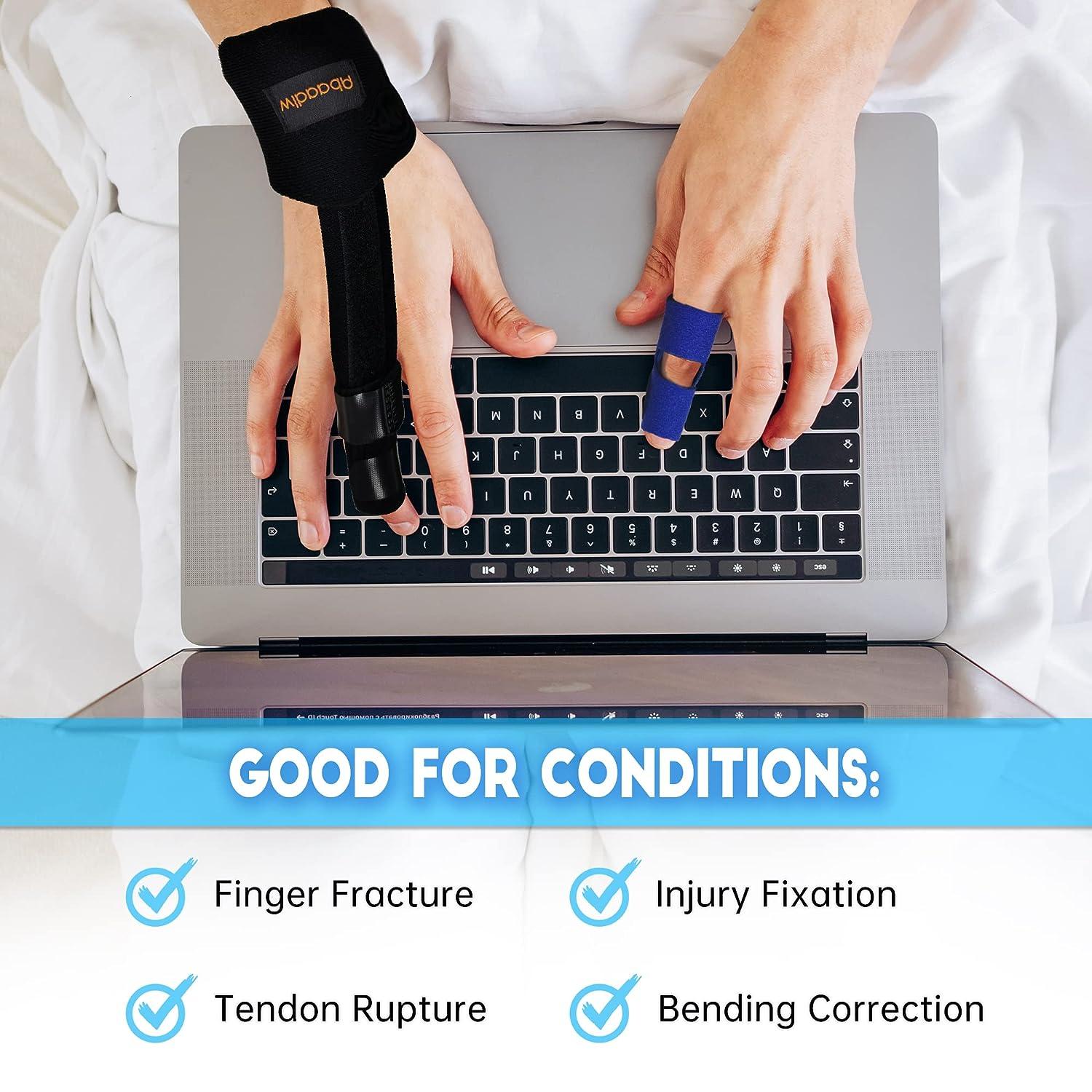 Abaadlw Trigger Finger Splint Set - 2 Adjustable Lengthwise Finger ...