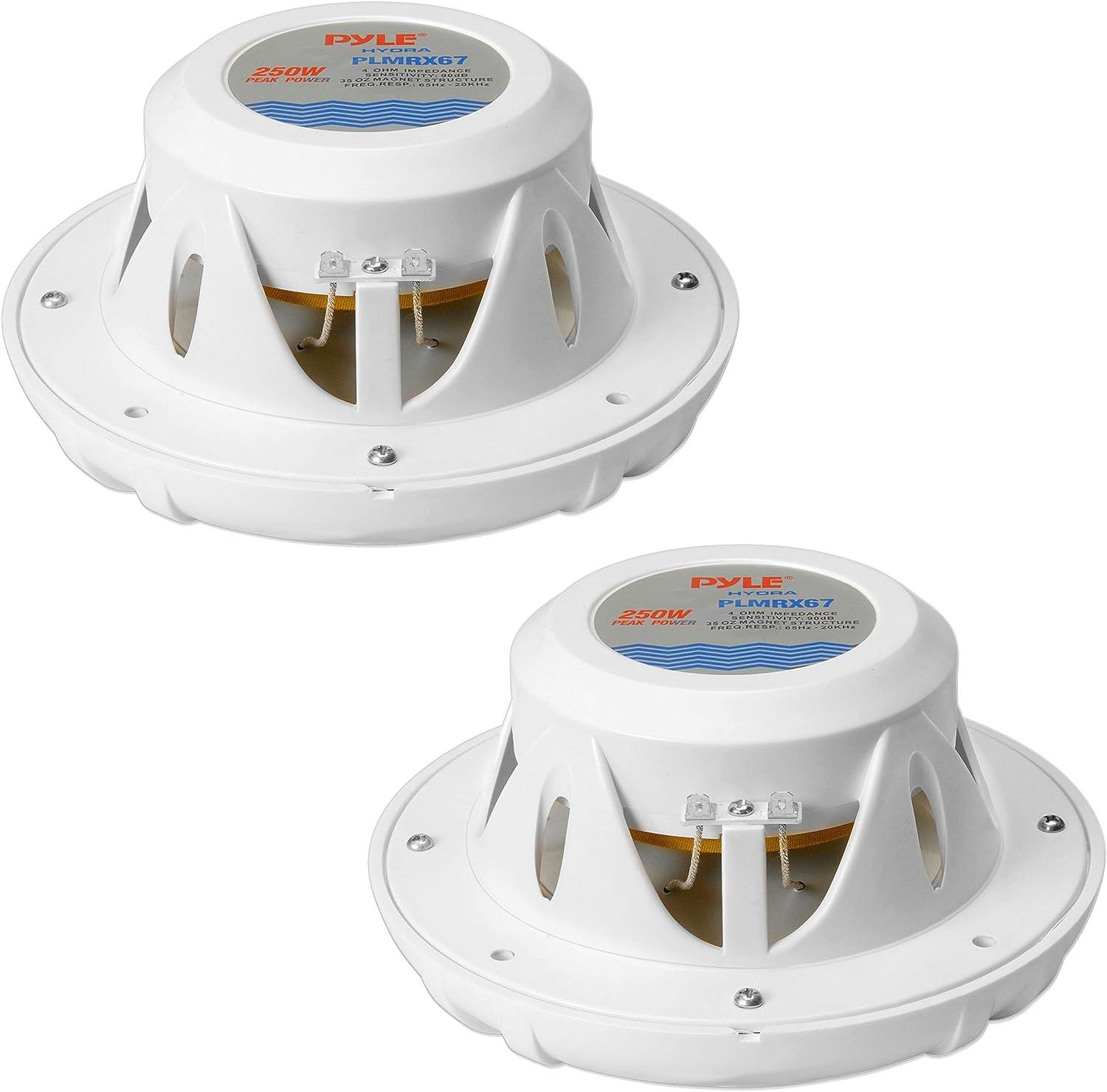 Pyle Dual 6.5 Waterproof Marine Speakers for Onboard Entertainment ...
