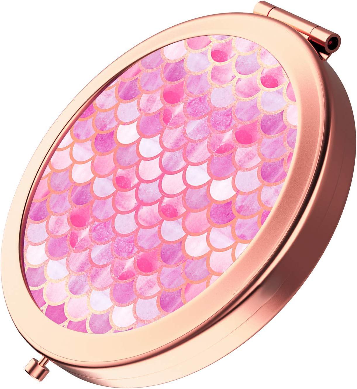 Imiao Rose Gold Compact Makeup Mirror with 2x/1x Magnification ...