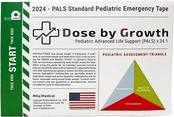 2024 Updated PALS Dose By Growth Pediatric Length-Based Tape - Broselow ...