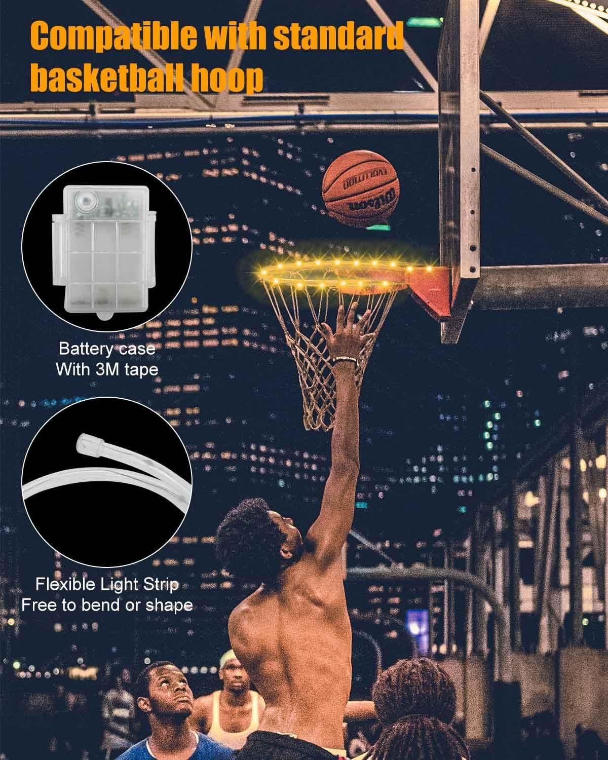 LED Basketball Hoop Light - Remote Control, Waterproof, 17 Colors, 7 ...