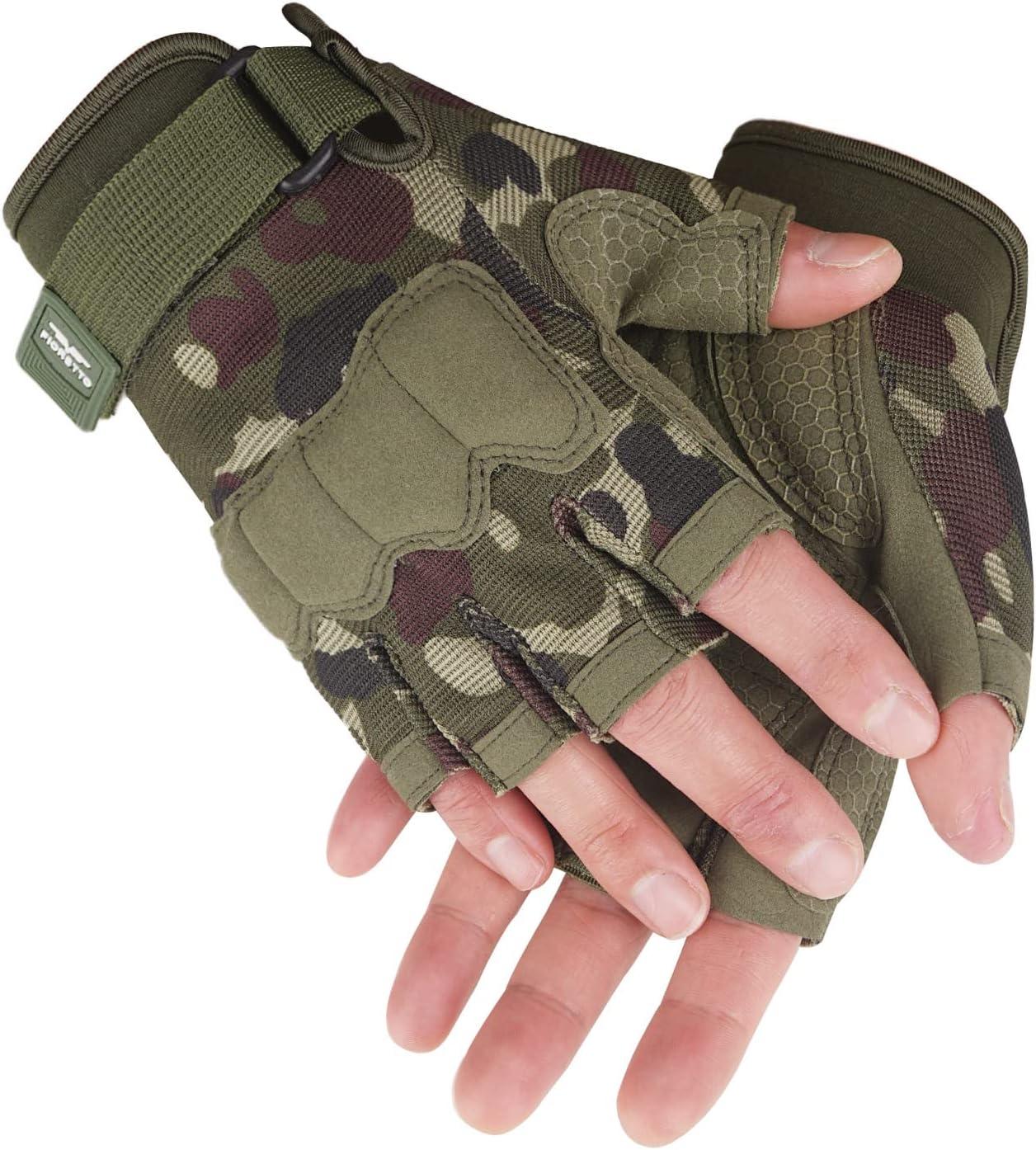 Fioretto Fingerless Tactical Gloves - Airsoft, Cycling, Shooting ...