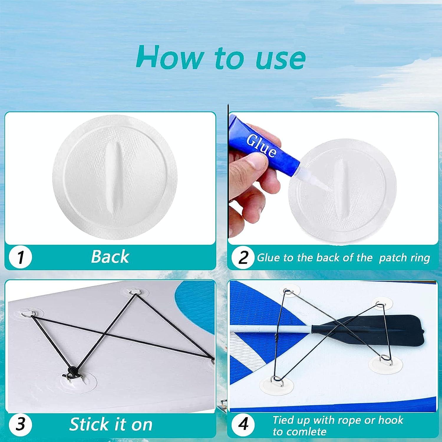 6 Pack Stainless Steel D-Ring Patch for PVC Inflatable Boats and ...