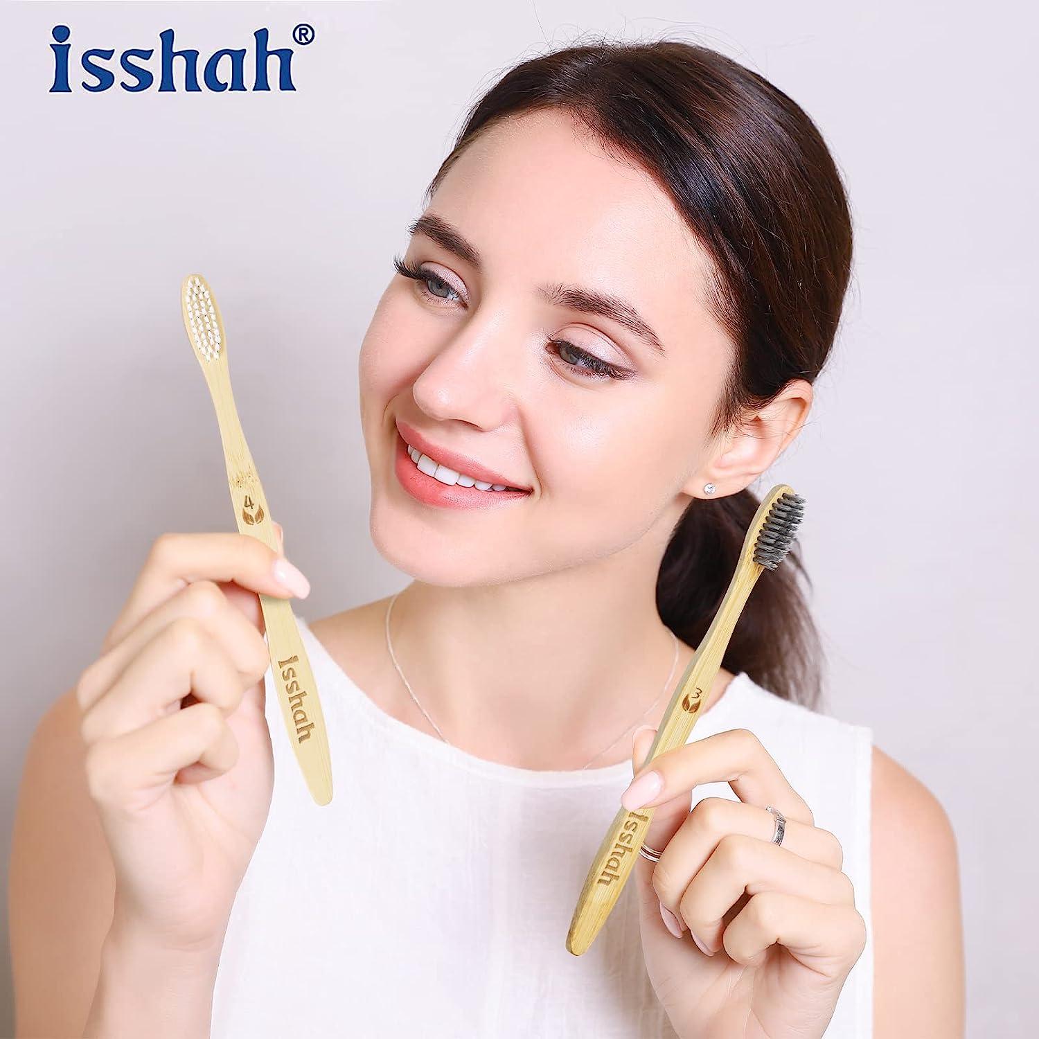 Isshah Biodegradable Eco-Friendly Natural Bamboo Charcoal Toothbrushes ...