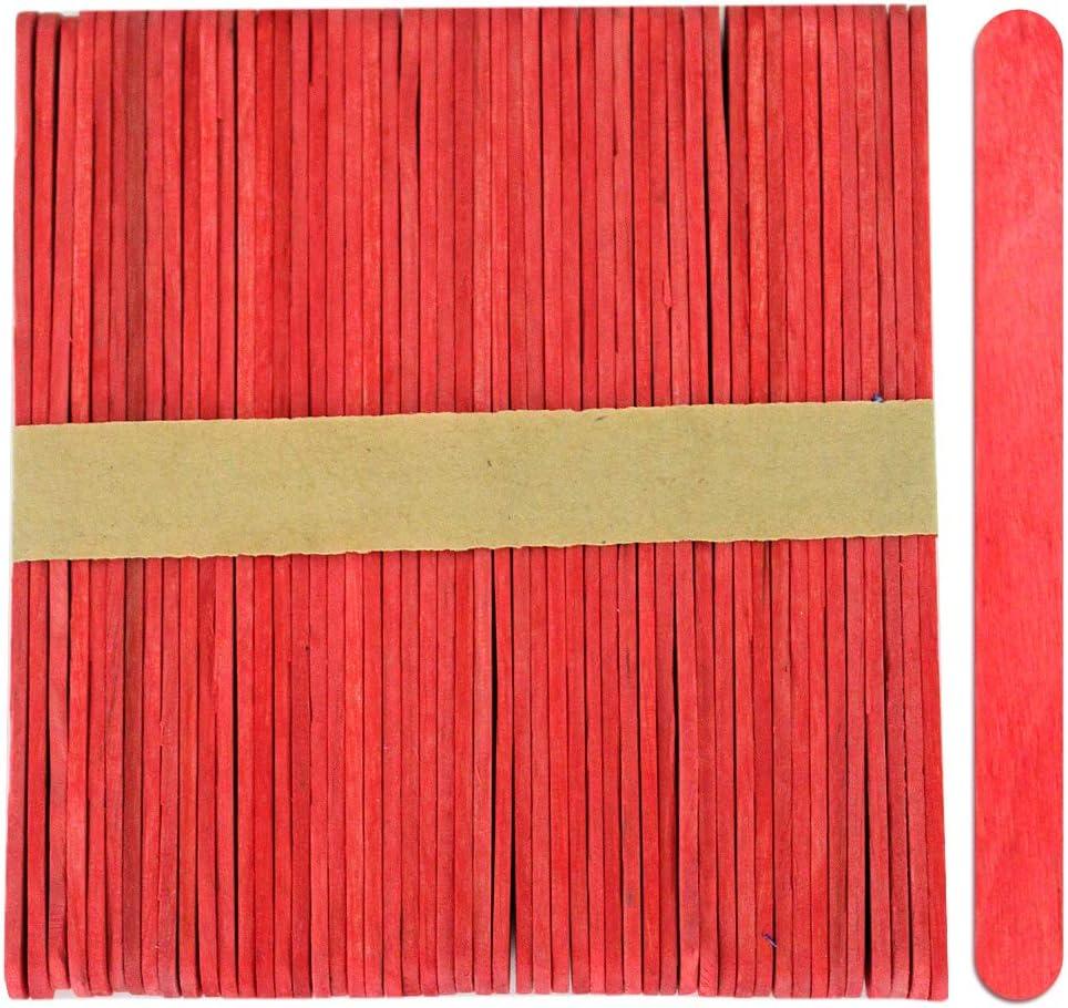 Craft Popsicle Sticks 4.5 Inch Standard - Red 200 Sticks - Natural and ...