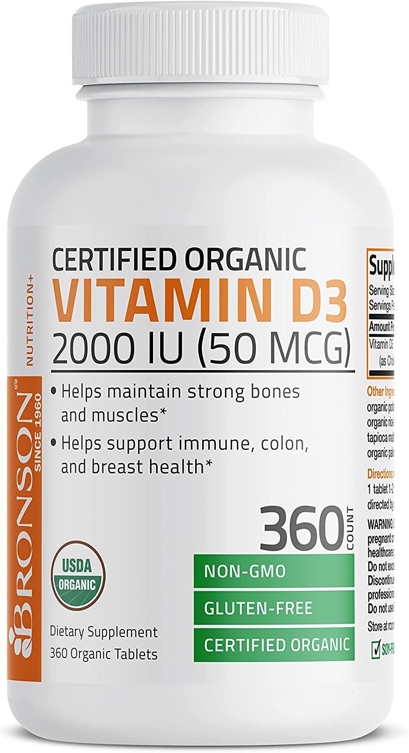 Bronson Vitamin D3 2000 IU - 360 Tablets for Immune Support, Muscle ...