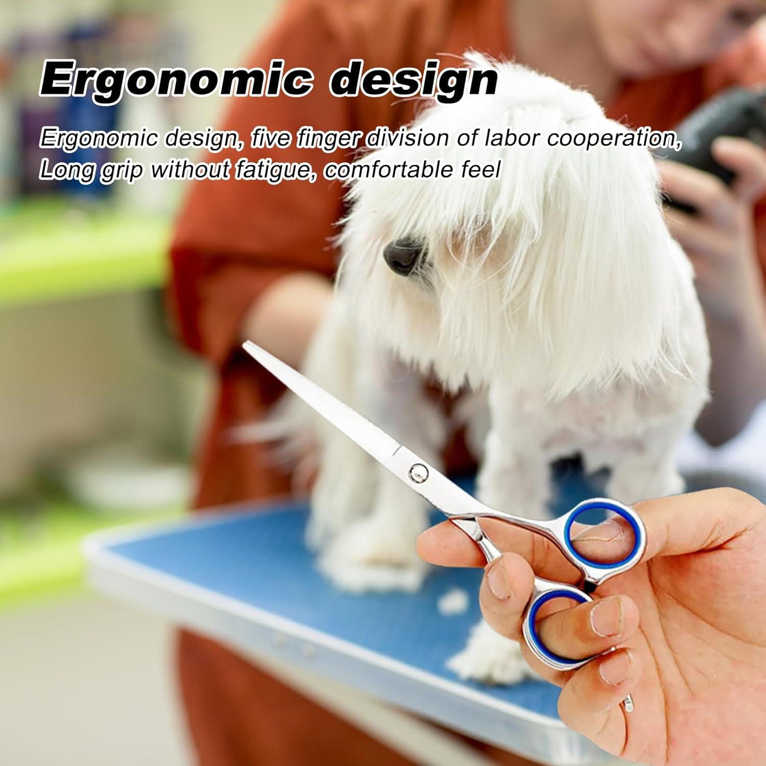 Professional Curved Dog & Cat Grooming Scissors Set - Fur Shears ...