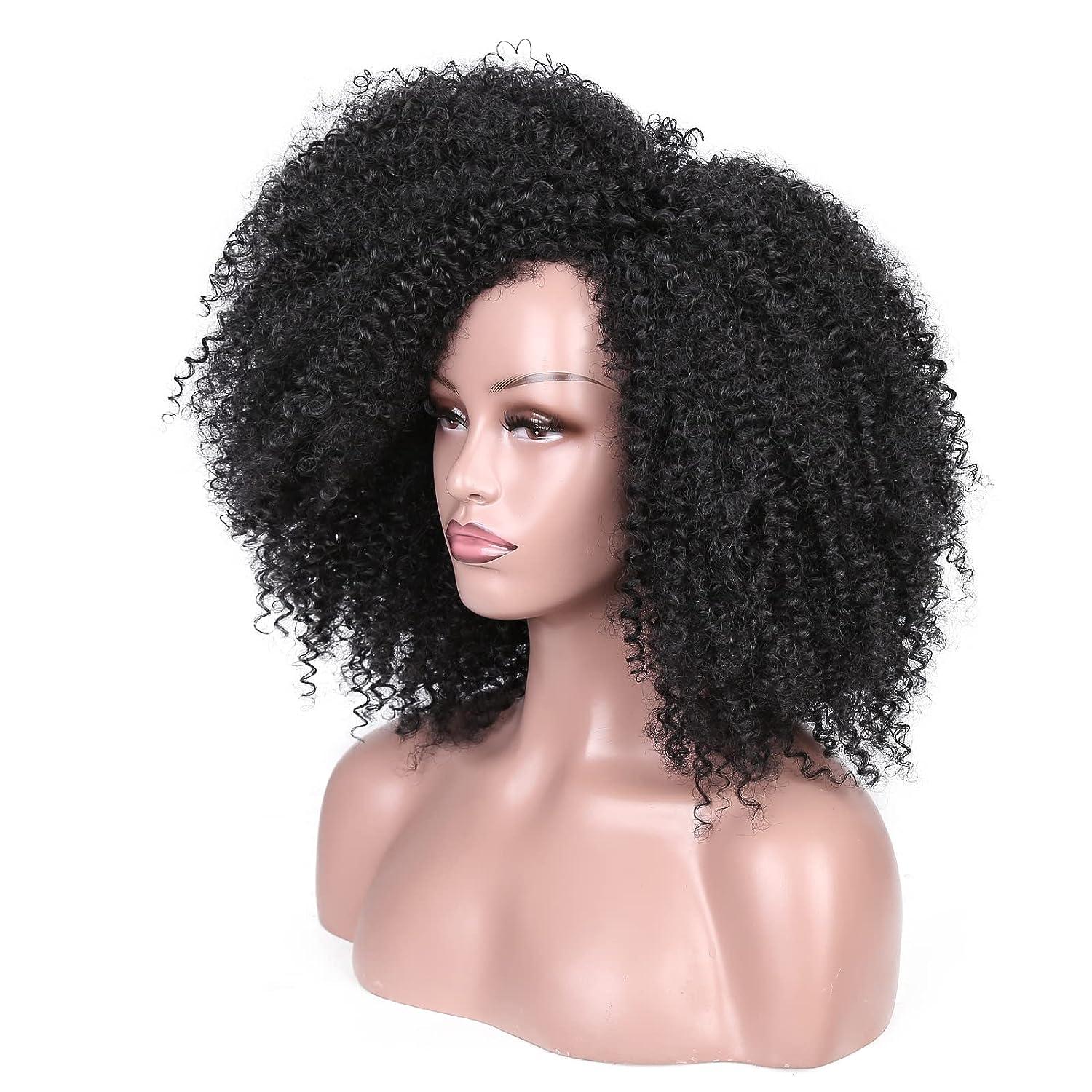 Lady Miranda Afro Short Kinky Synthetic Curly Wigs For Black Women