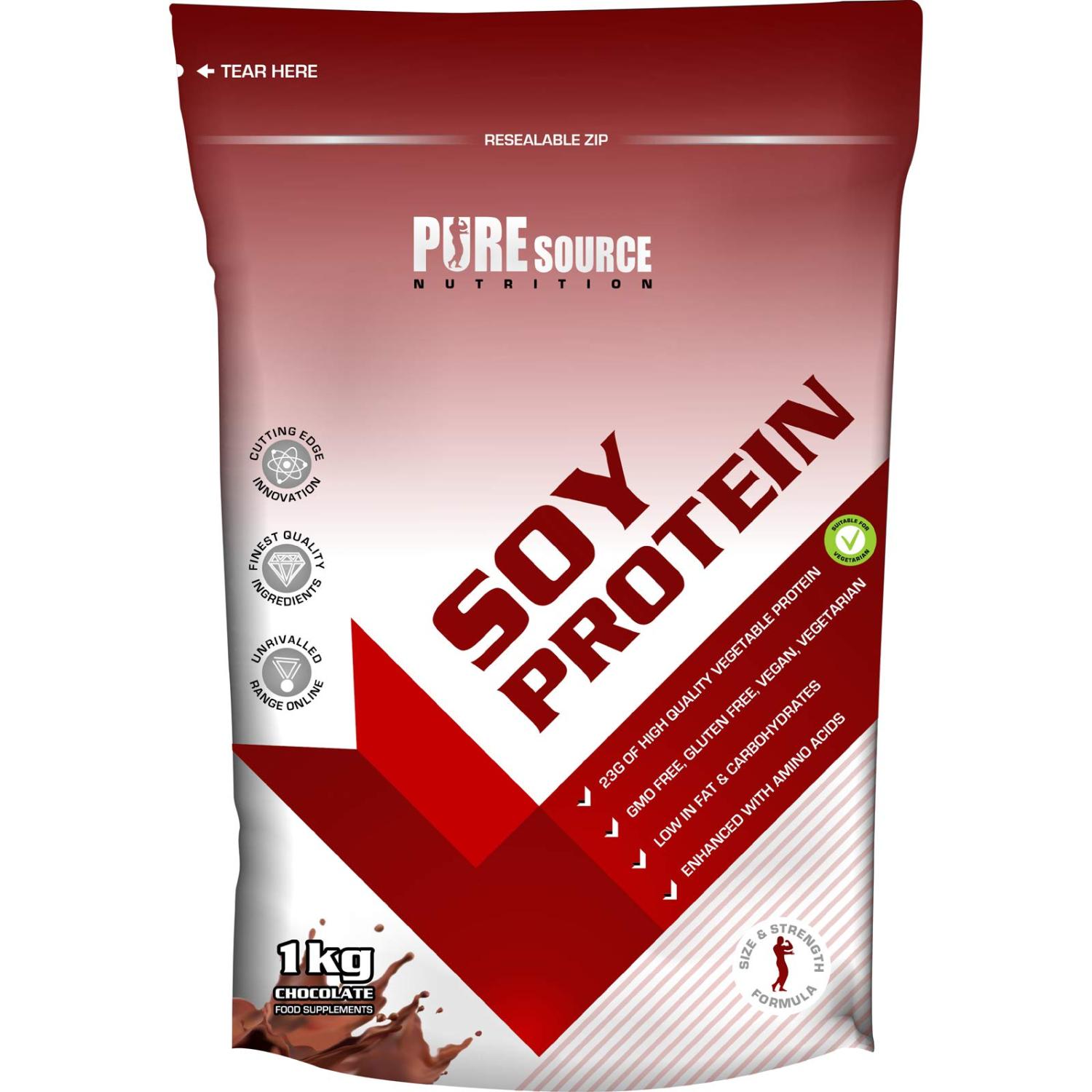 Pure Source Nutrition 100% Vegan Soy Protein Isolate 1KG / 1000g ...