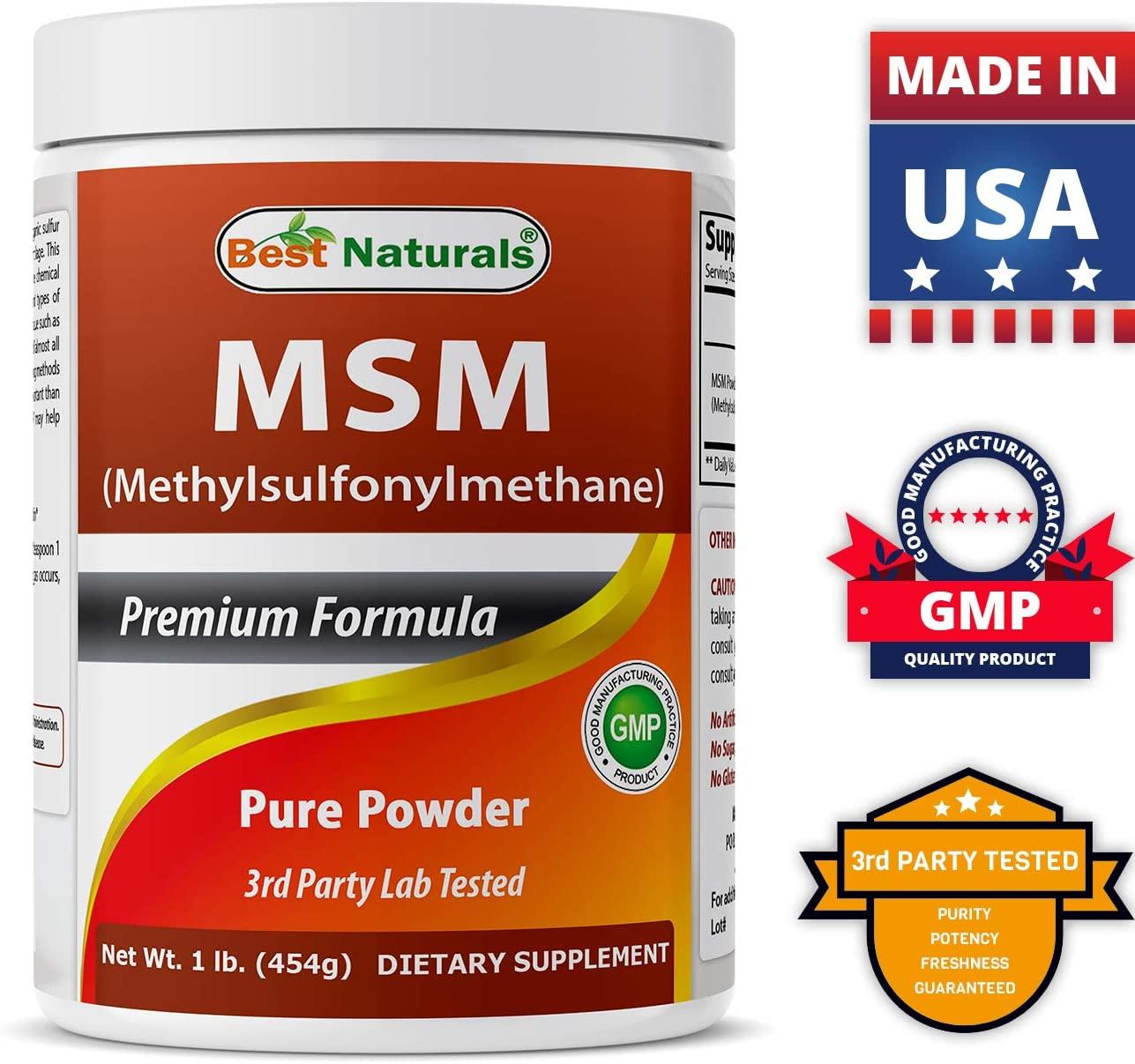 Best Naturals 100% Pure MSM Powder - 1lb | Natural Sulfur Supplement
