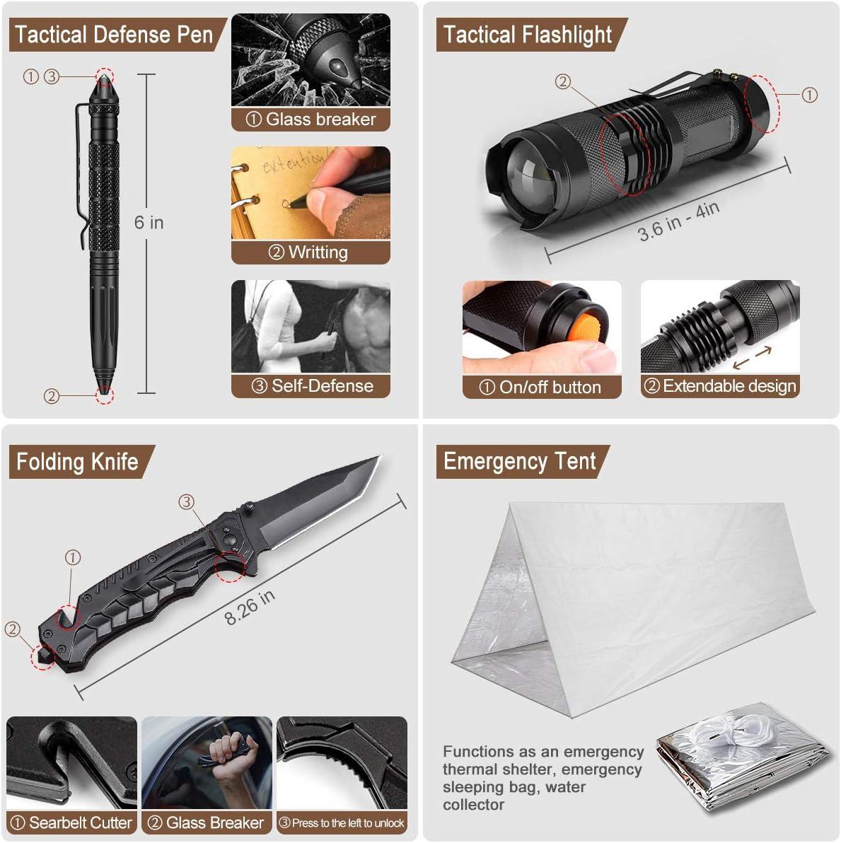 238Pcs Emergency Survival Kit with Tactical Molle Pouch and Emergency ...
