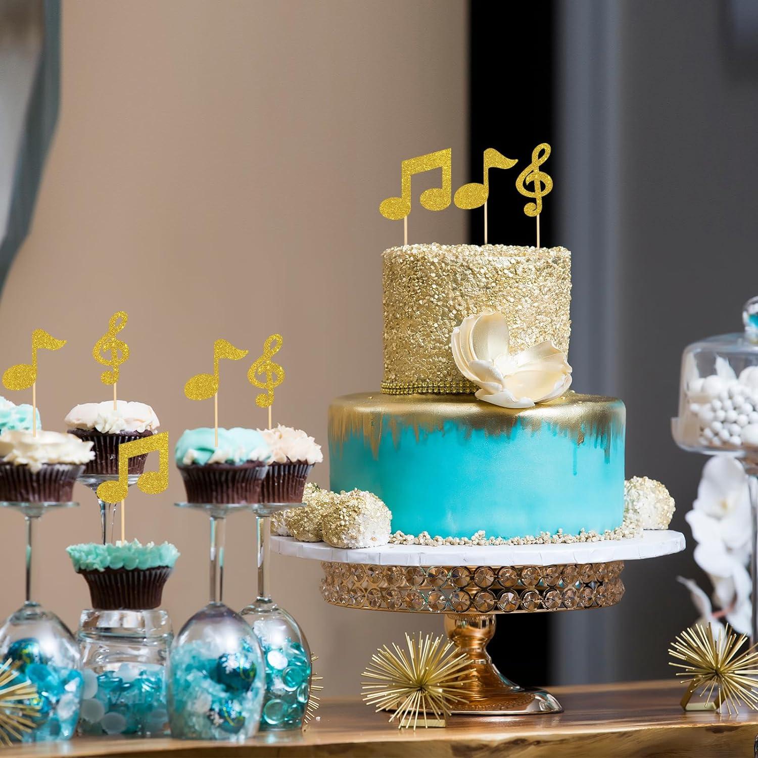 Ambishi 24pcs Music Notes Cupcake Toppers/Musical Theme Birthday Baby ...