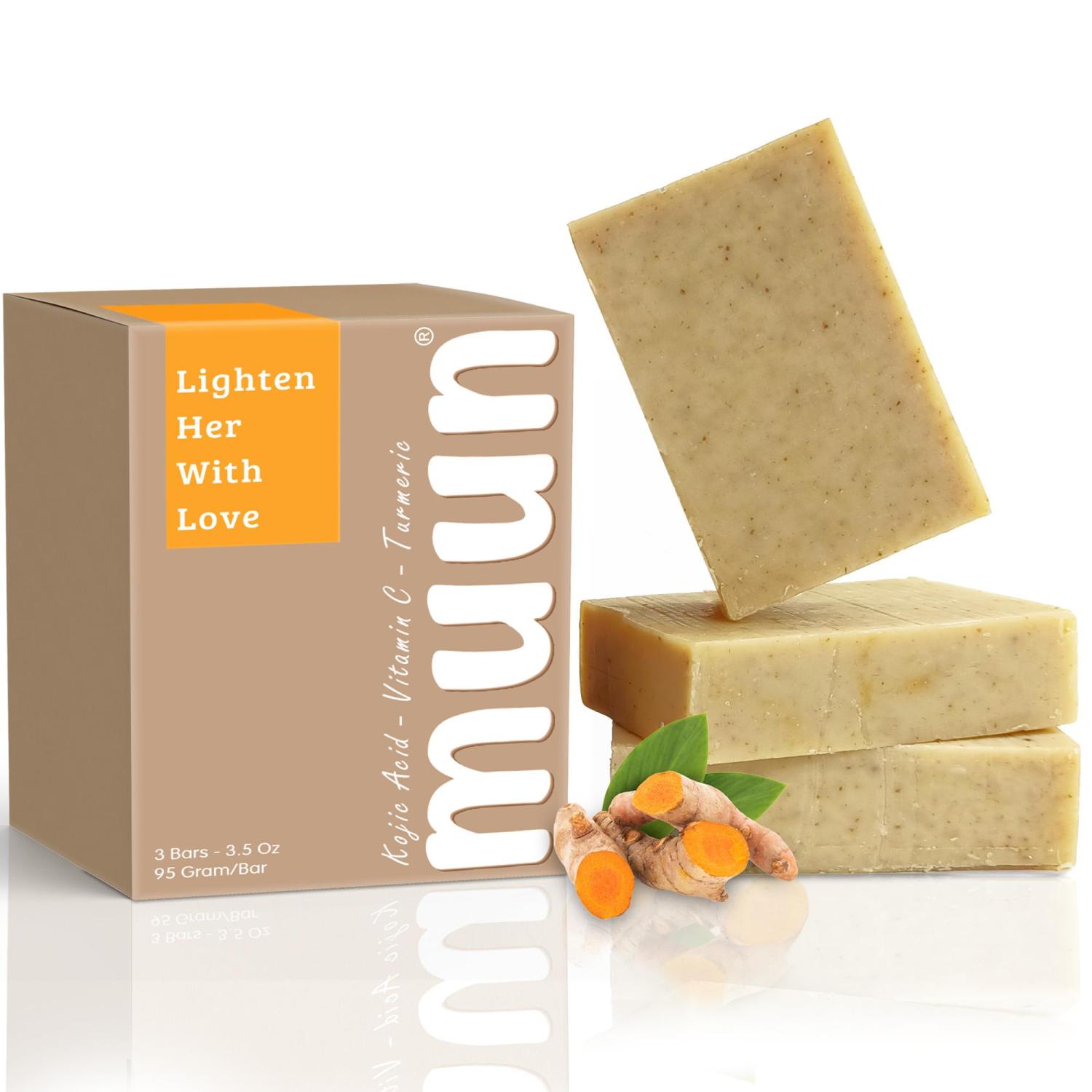 Muun Dark Spot Remover Soap Bars with Kojic Acid & Vitamin C - Even ...